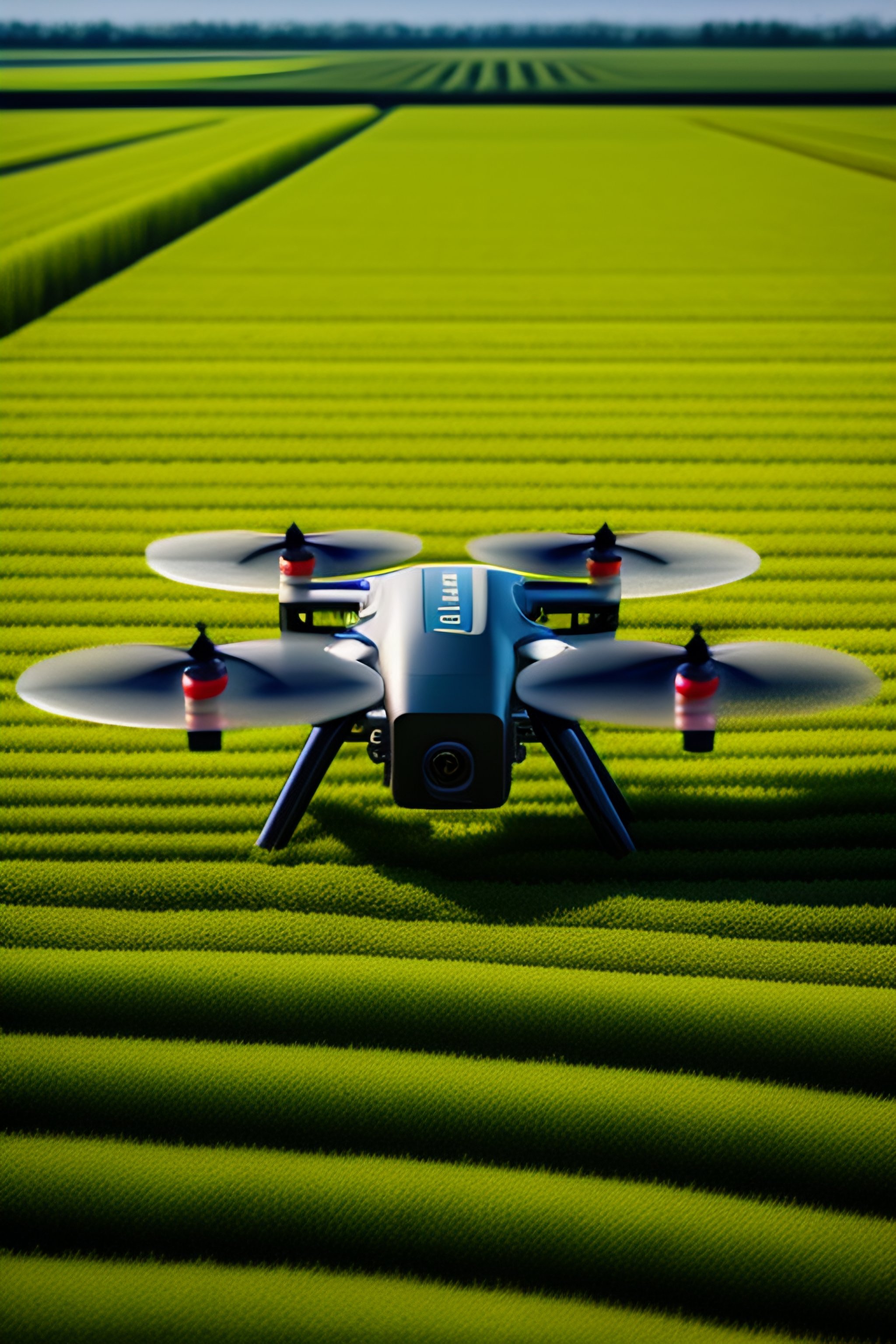 Lexica - Foto of a drone fertilizing a crop field