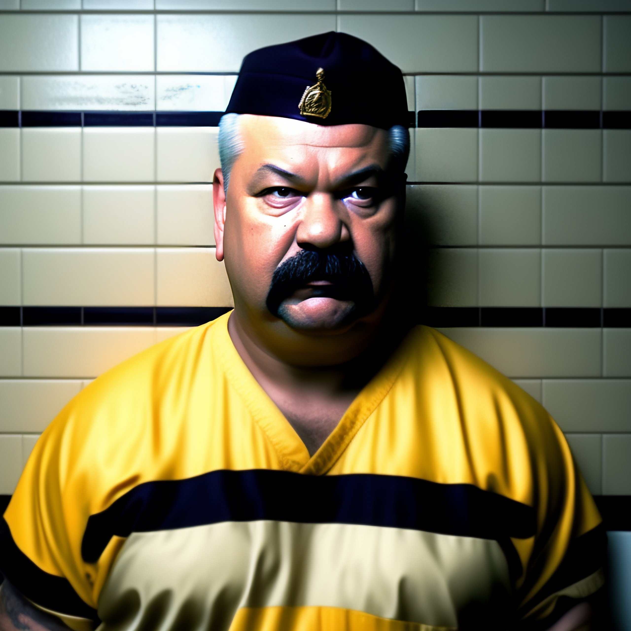 Lexica - A prisoner in inmate plain clothes in his jail cell, he looks ...