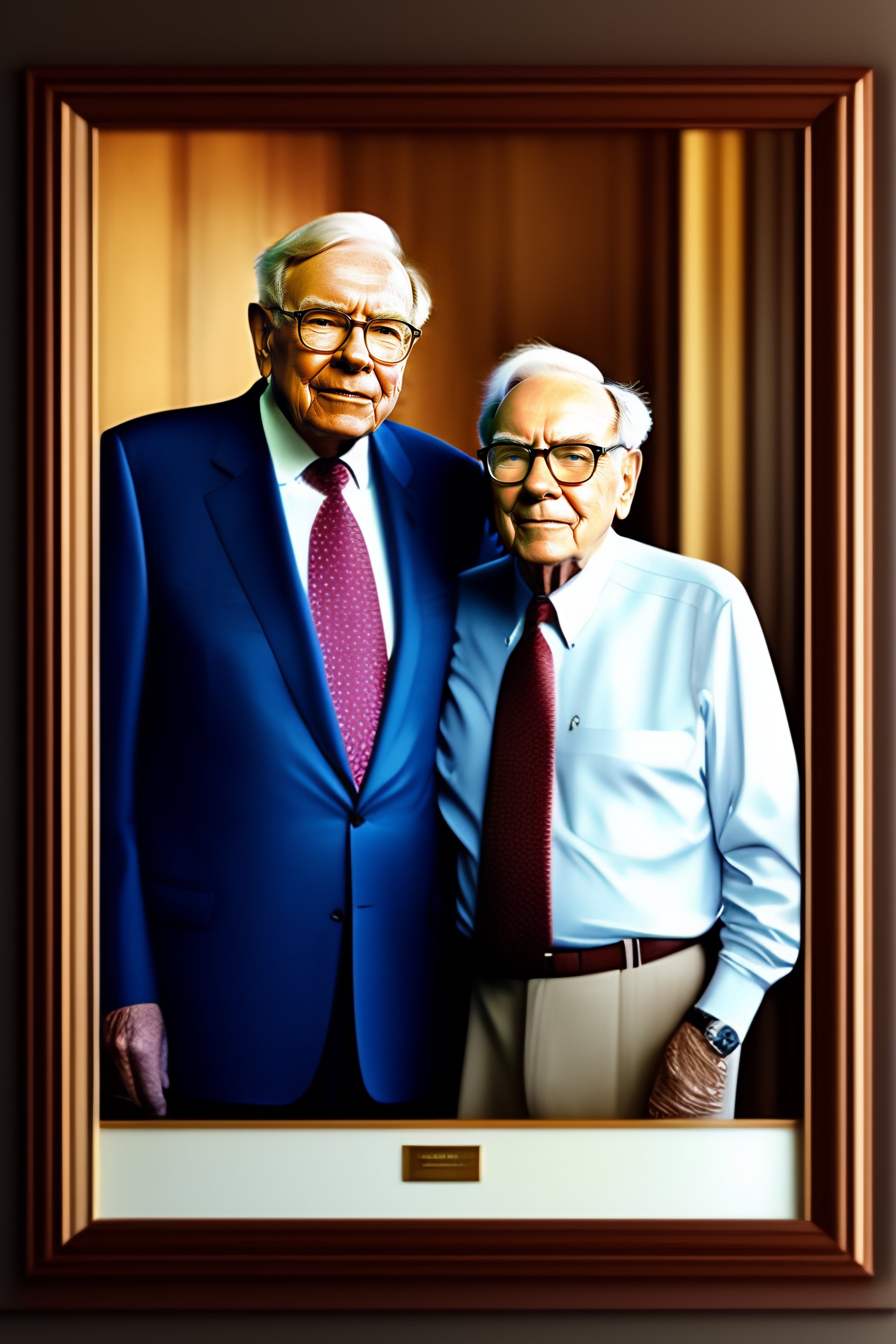 Lexica - Warren buffett wearing modern clothes, inside picture in frame