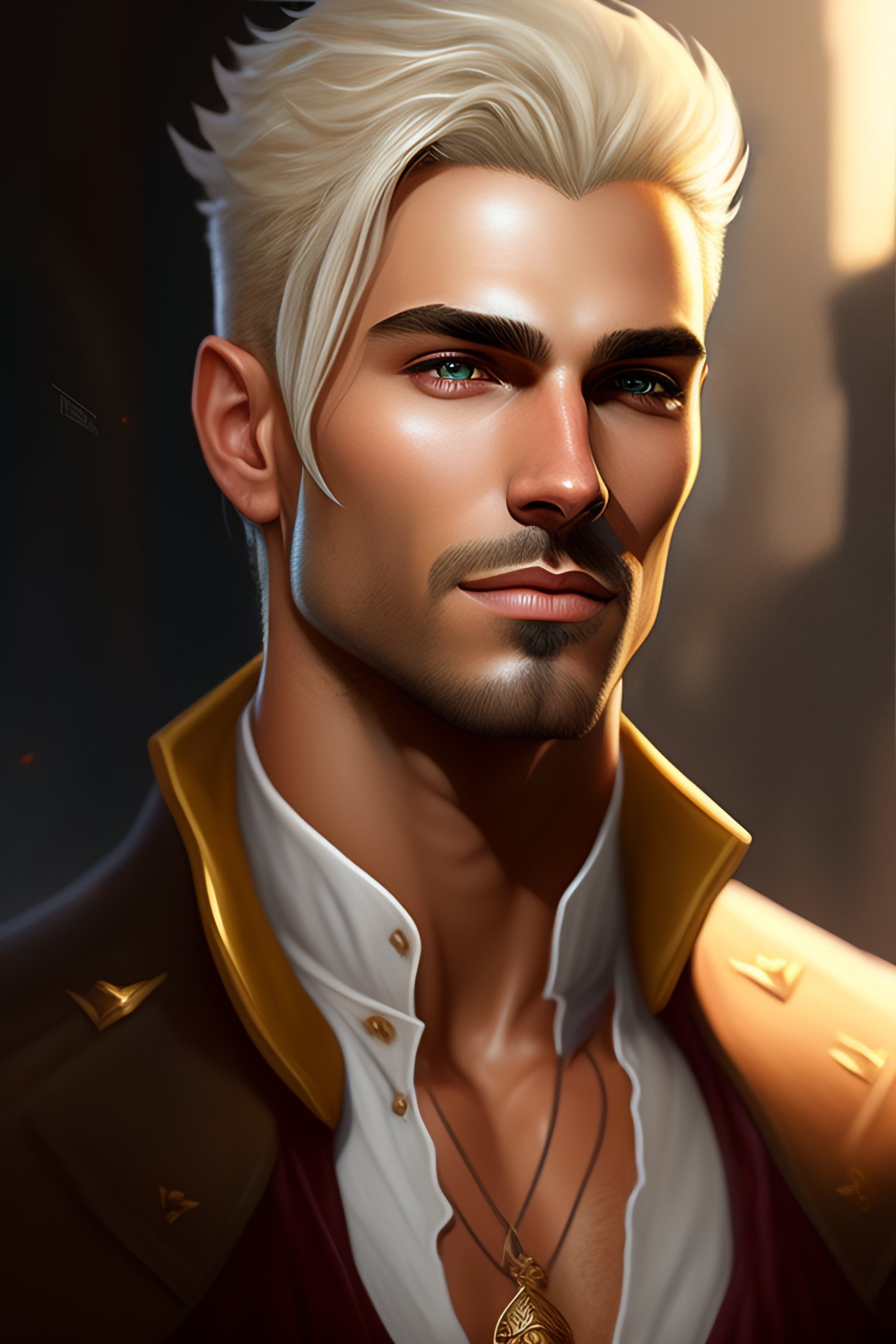 Lexica - A _ fantasy _ style _ portrait _ painting _ of wizard male ...