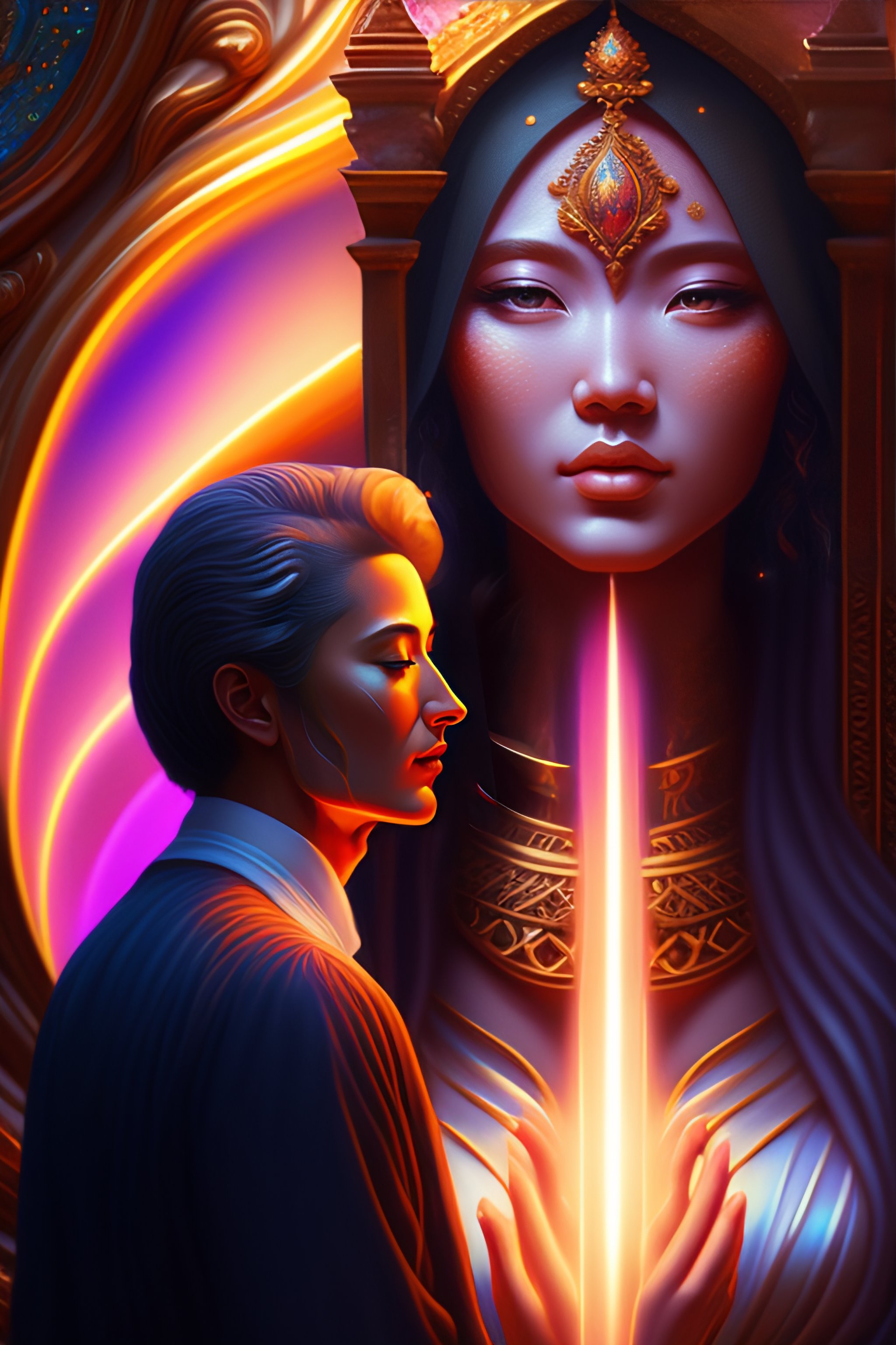 Lexica - God talking with a human art portrait by Casey Weldon, Olga ...