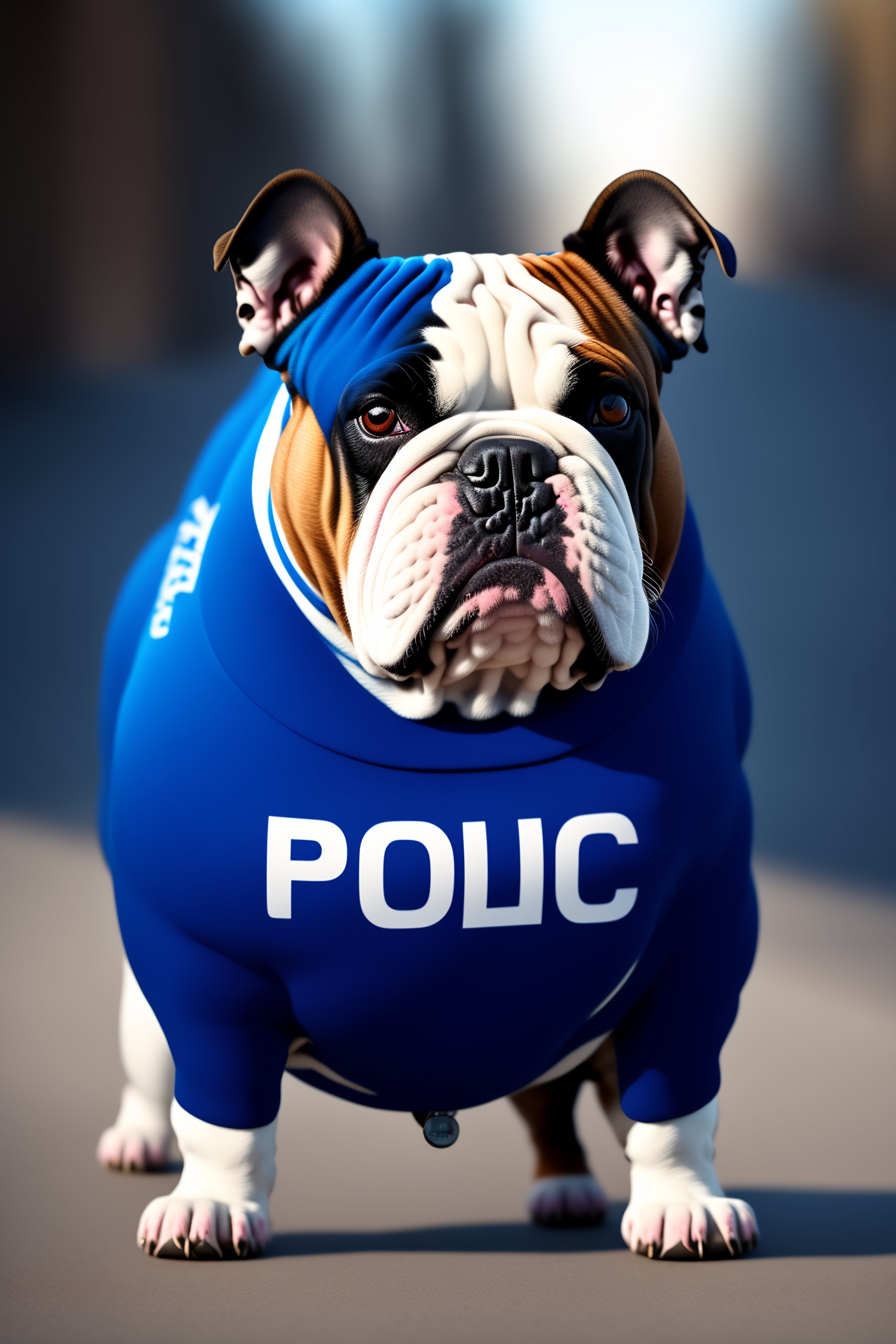 Lexica - A blue police custom silly bulldog