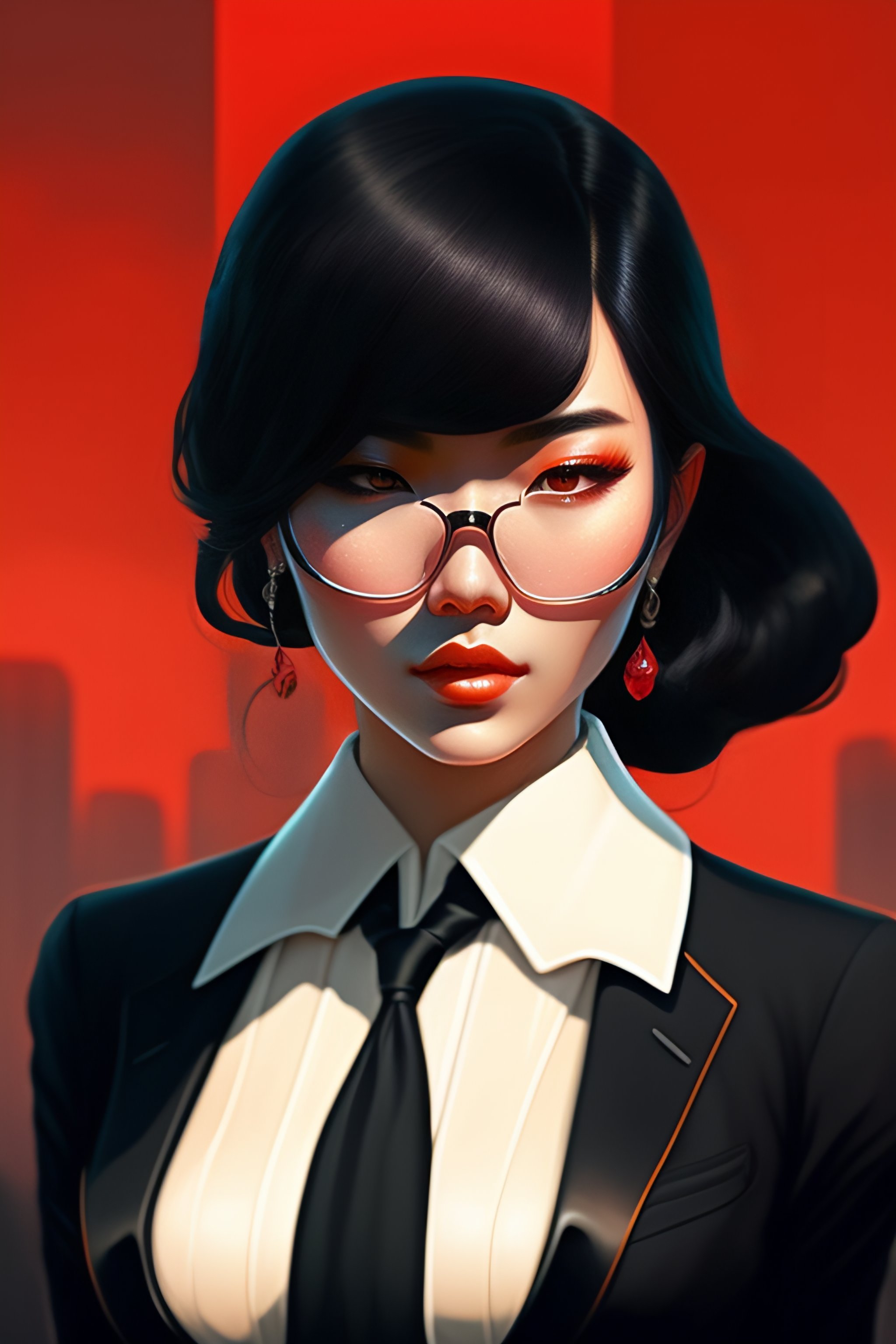 Lexica - Highly detailed portrait of mafia woman, pale skin, japanese ...