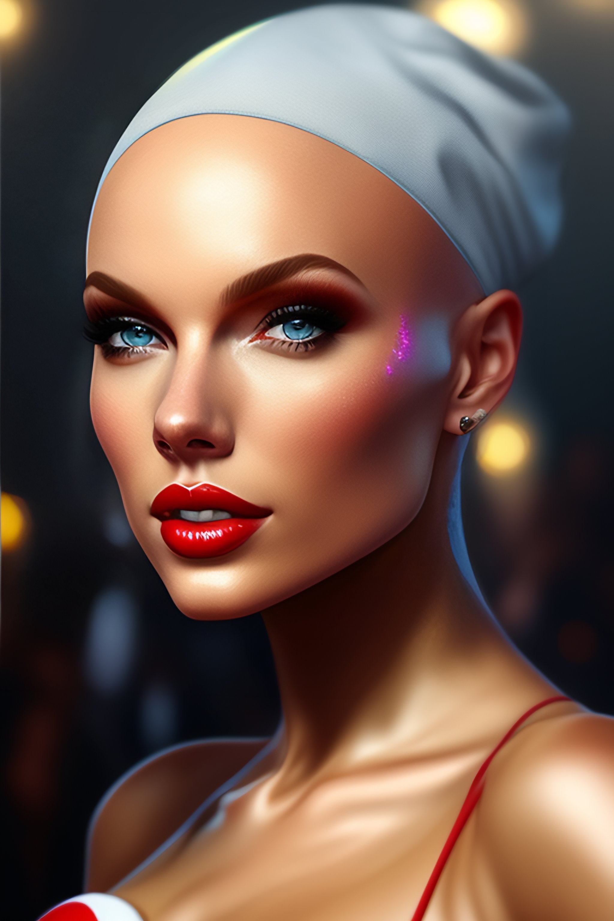 Lexica - Taylor swift wearing bald cap, Taylor swift bald with bald cap ...