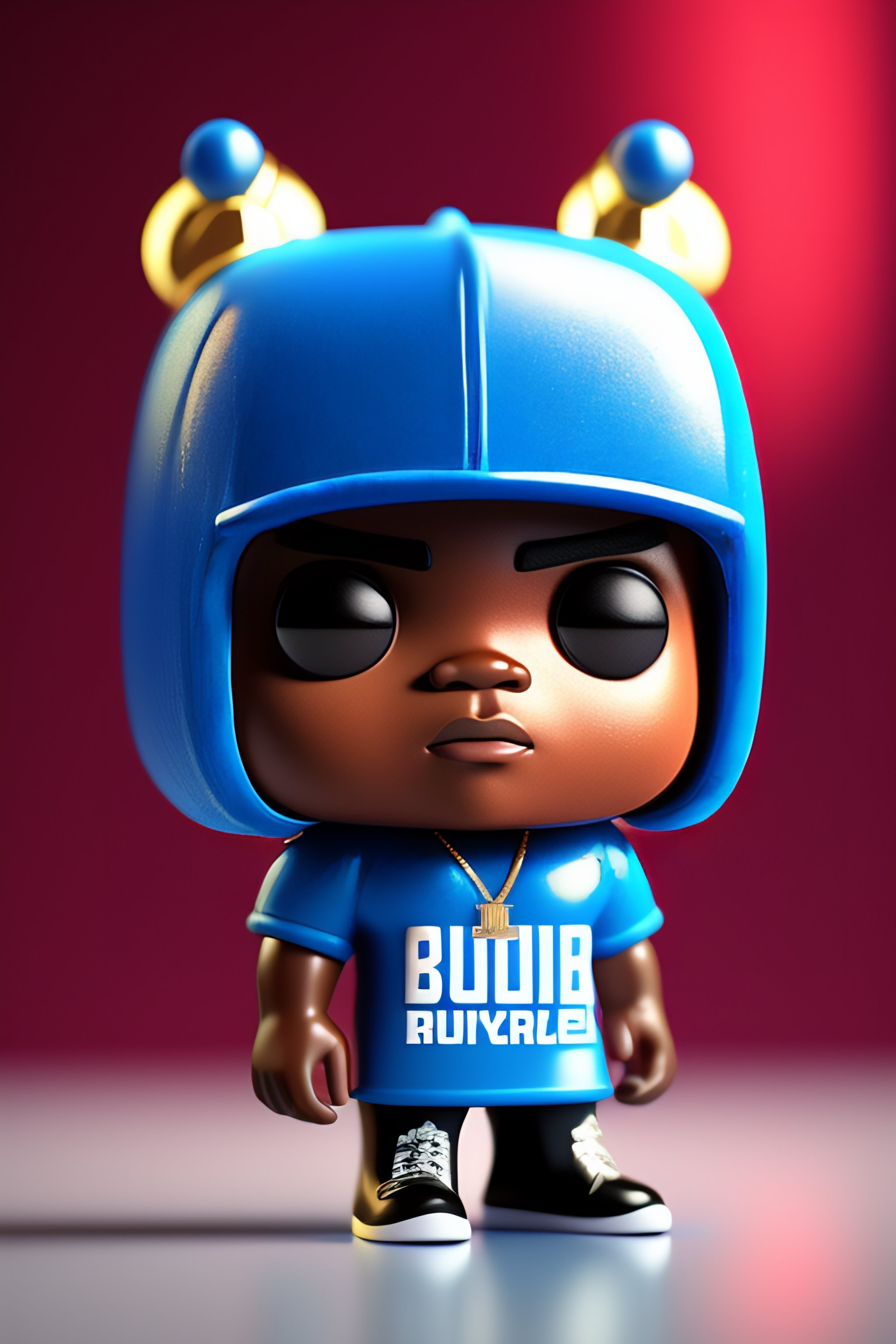 Lexica - 3d render of funko pop rappers light guy blue eyes a little ...