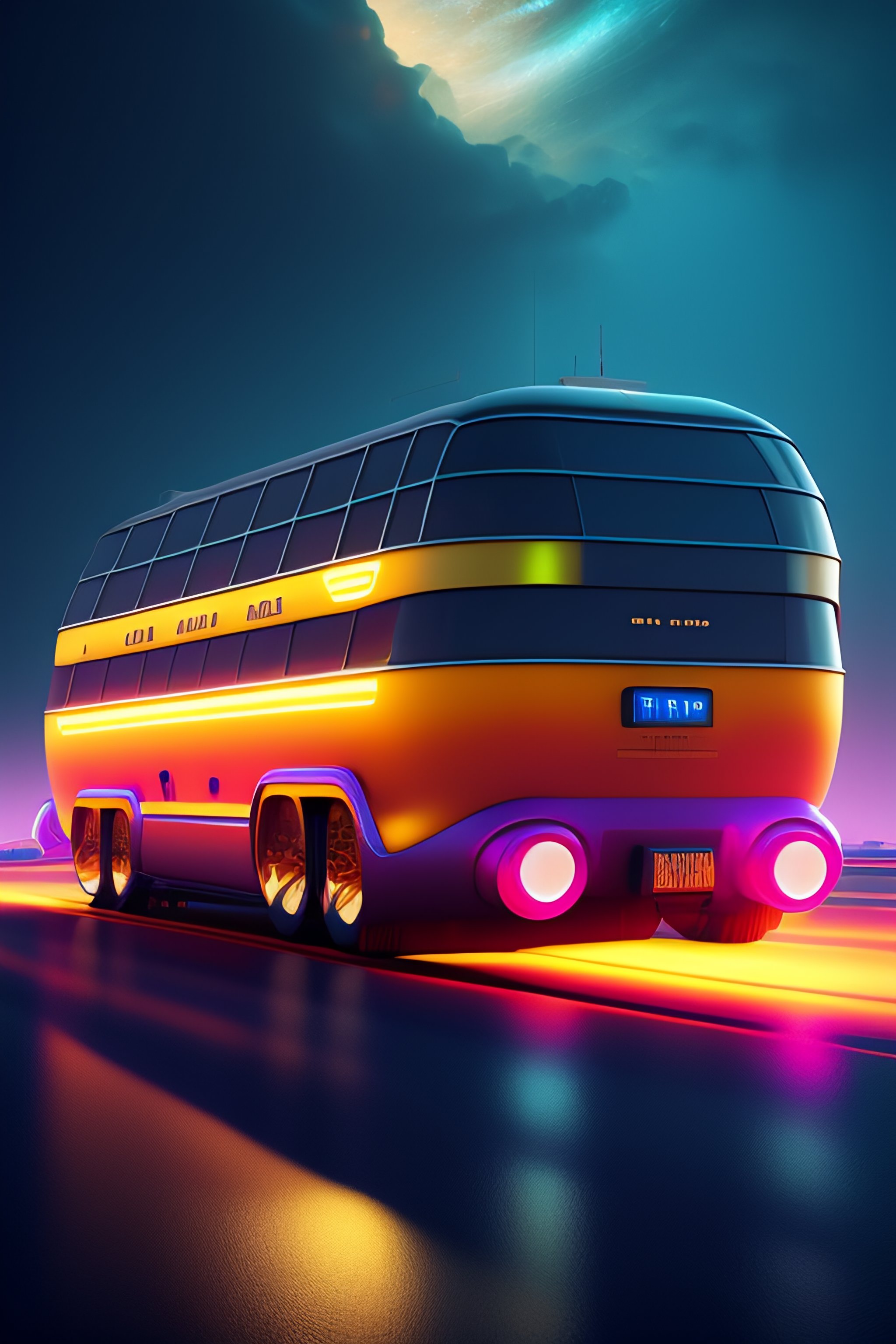 Lexica - Intergalactic bus scifi 8K render octane high definition ...