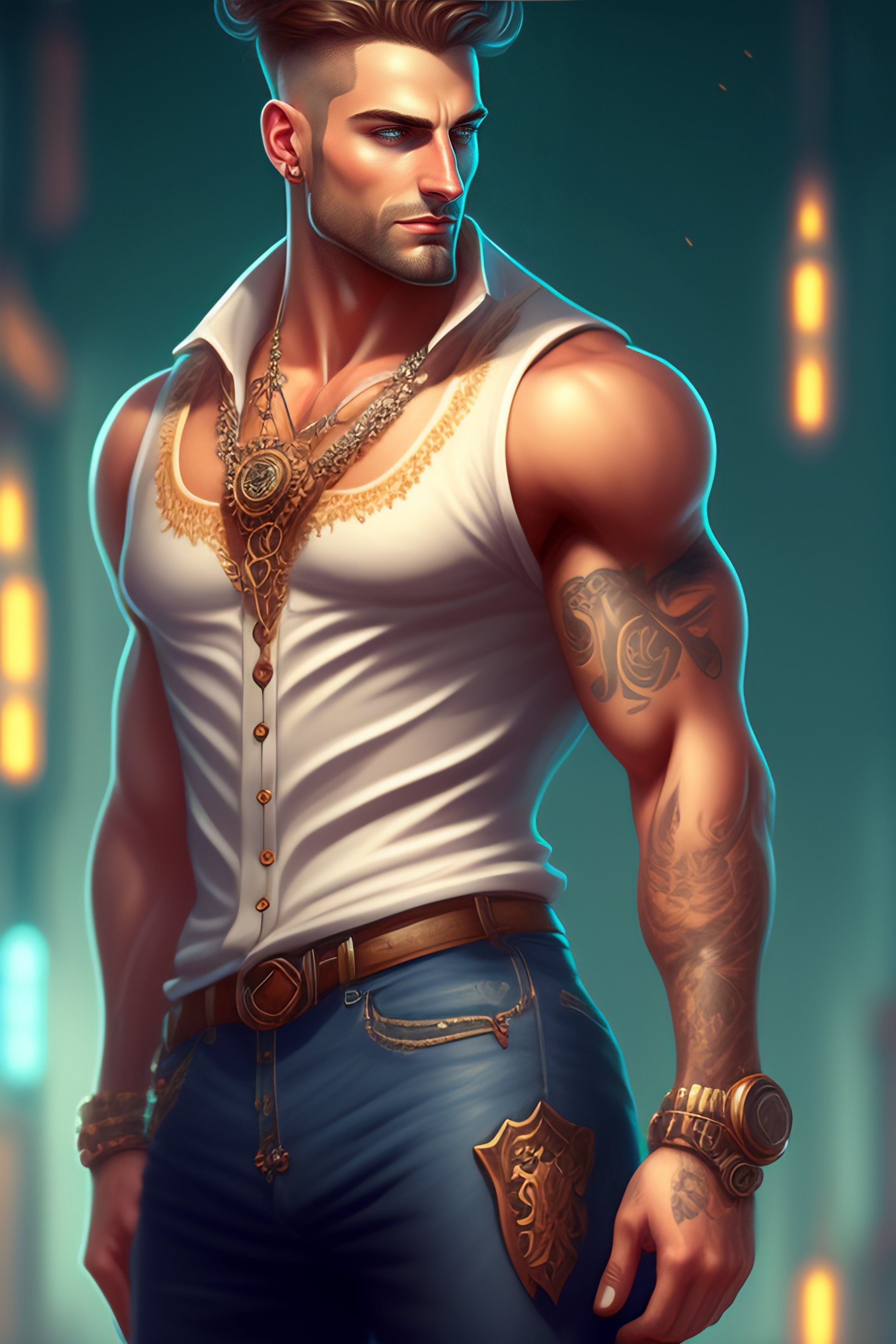 Lexica - Anthropomorphic personification of love wearing tank top and ...