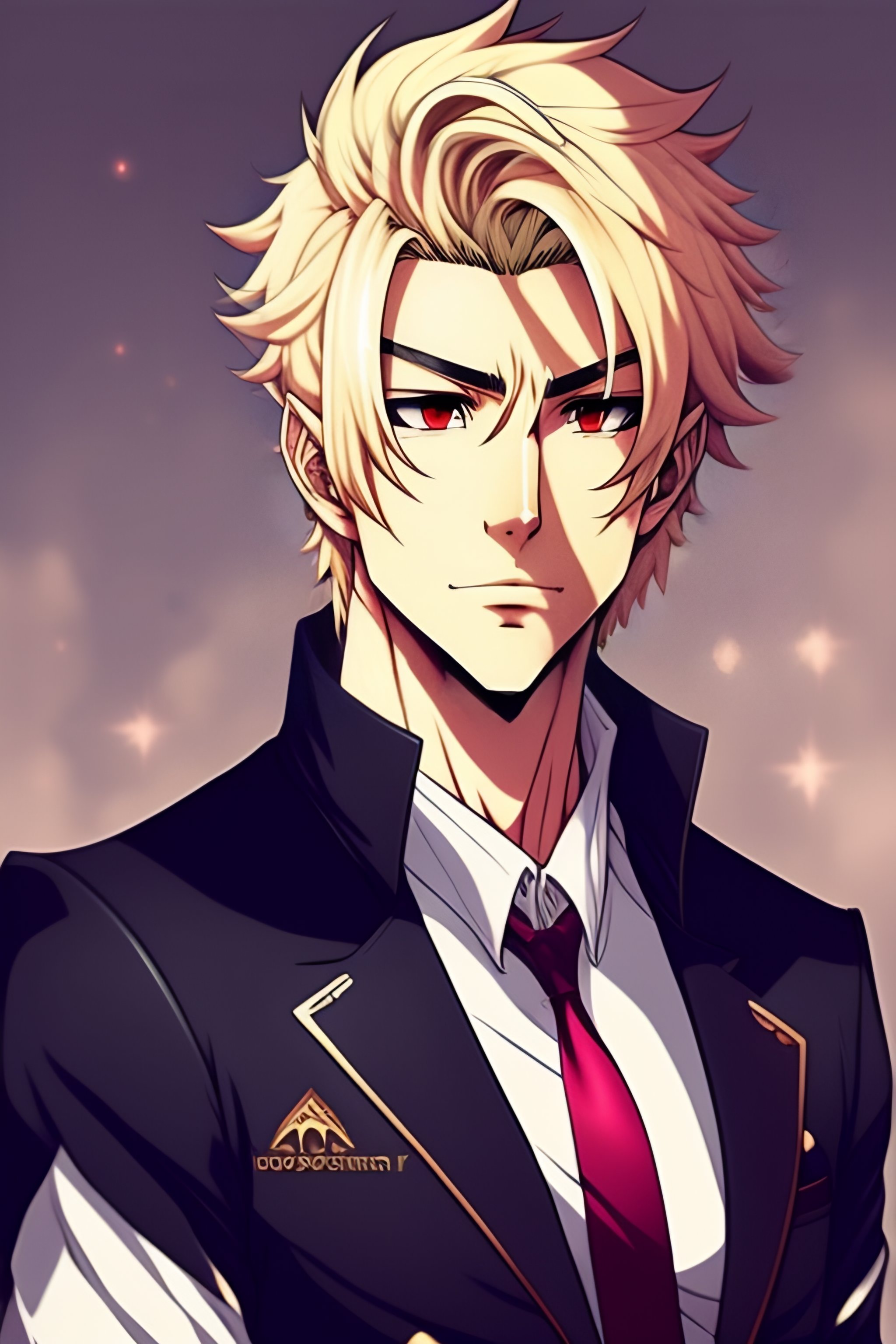 Lexica - Anime handsome blonde man lineart in anime style