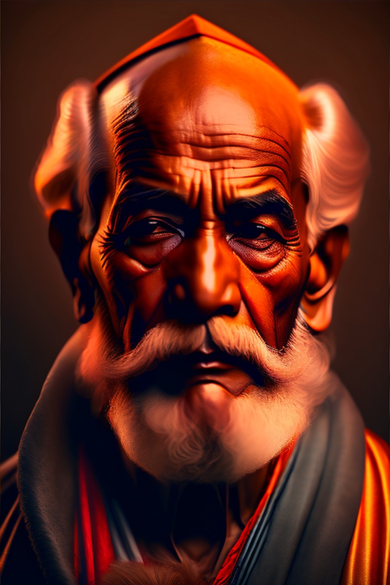 Lexica - A old hindu monk , straight face , looking infront , with real ...