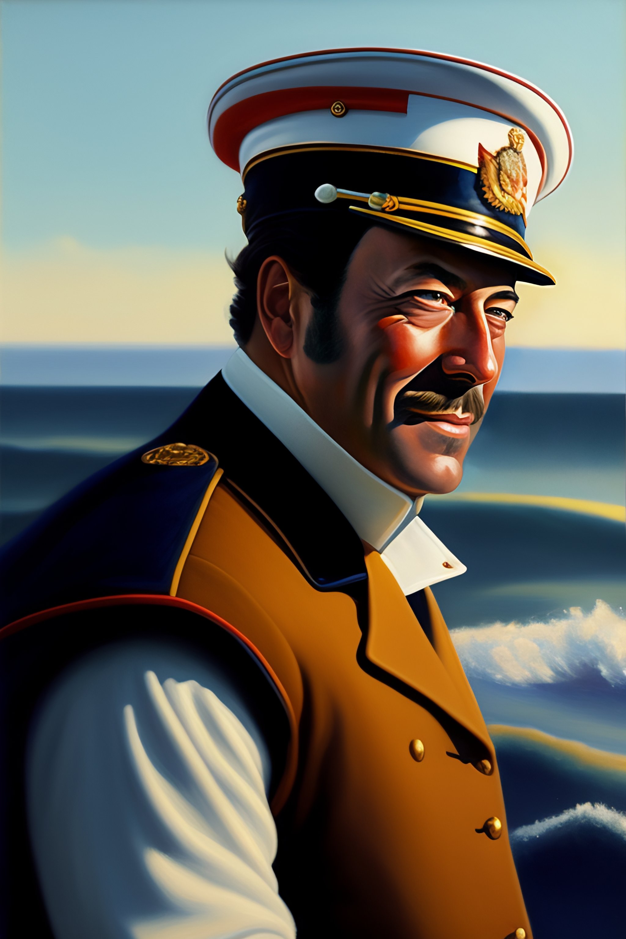 Lexica - Sea captain. rex harrison, trimmed beard, oil painting,