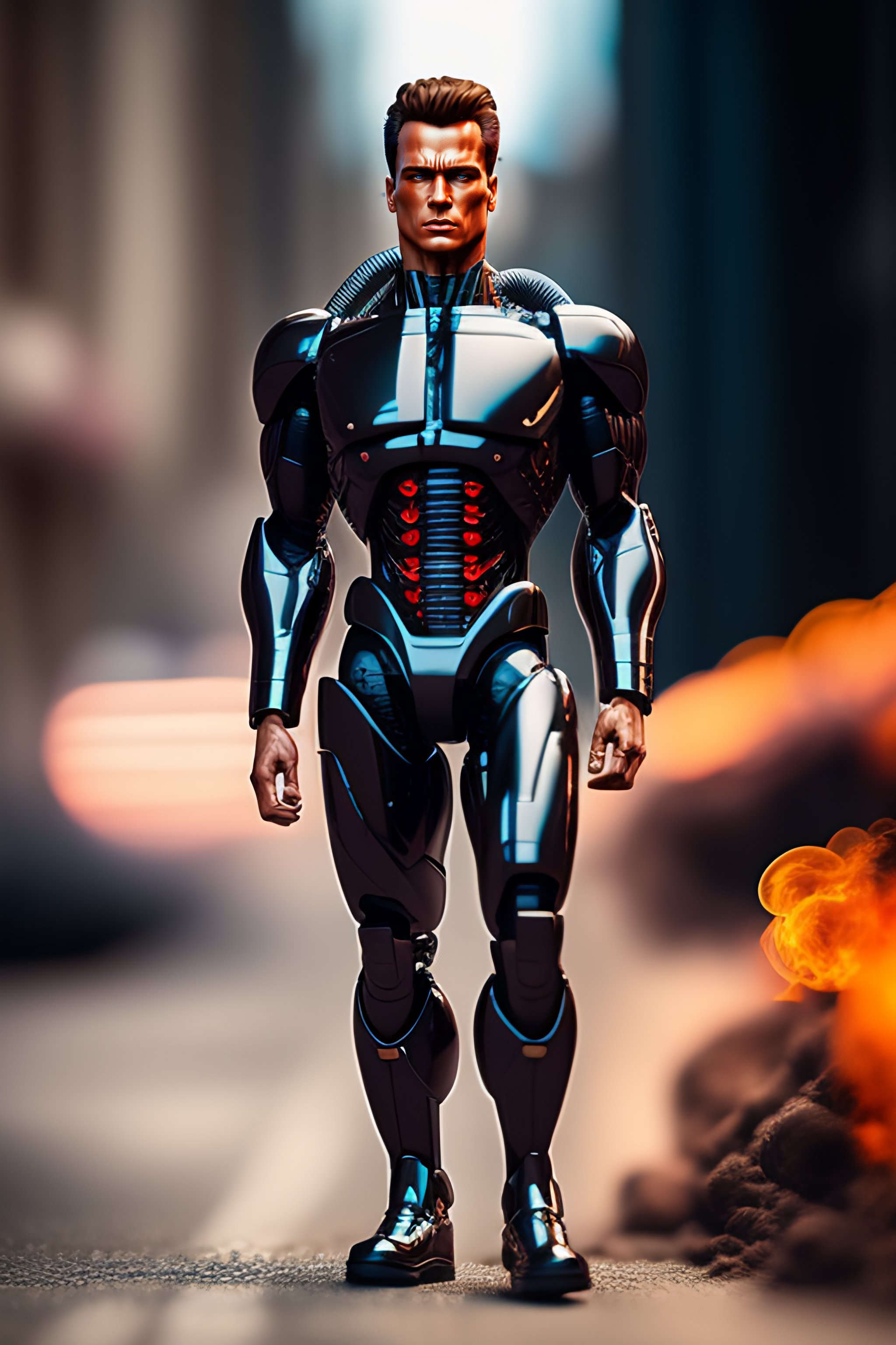 Lexica - Terminator half man half machine realistic