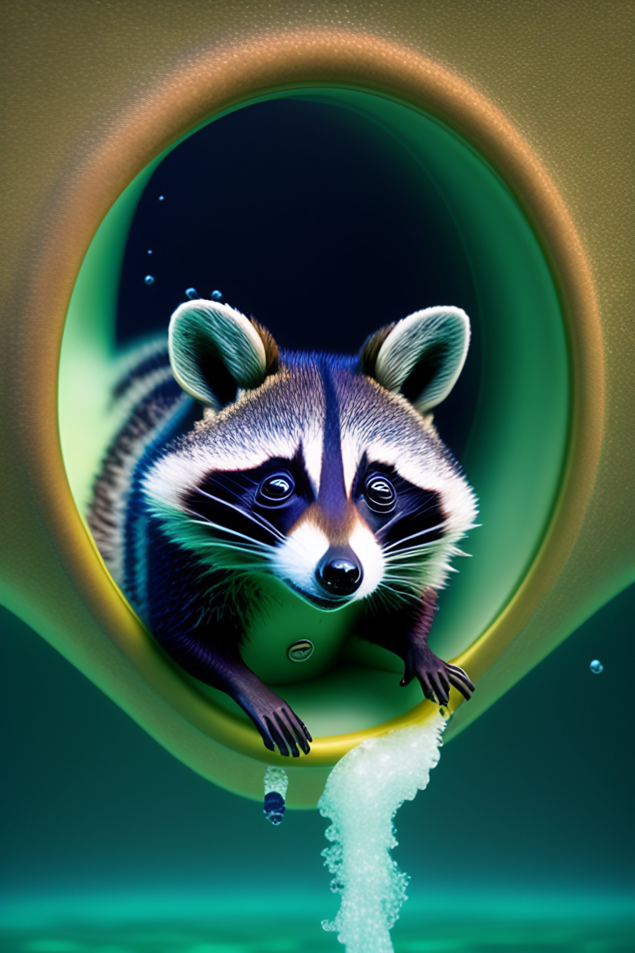 Lexica - Crazy raccoon in a diving suit