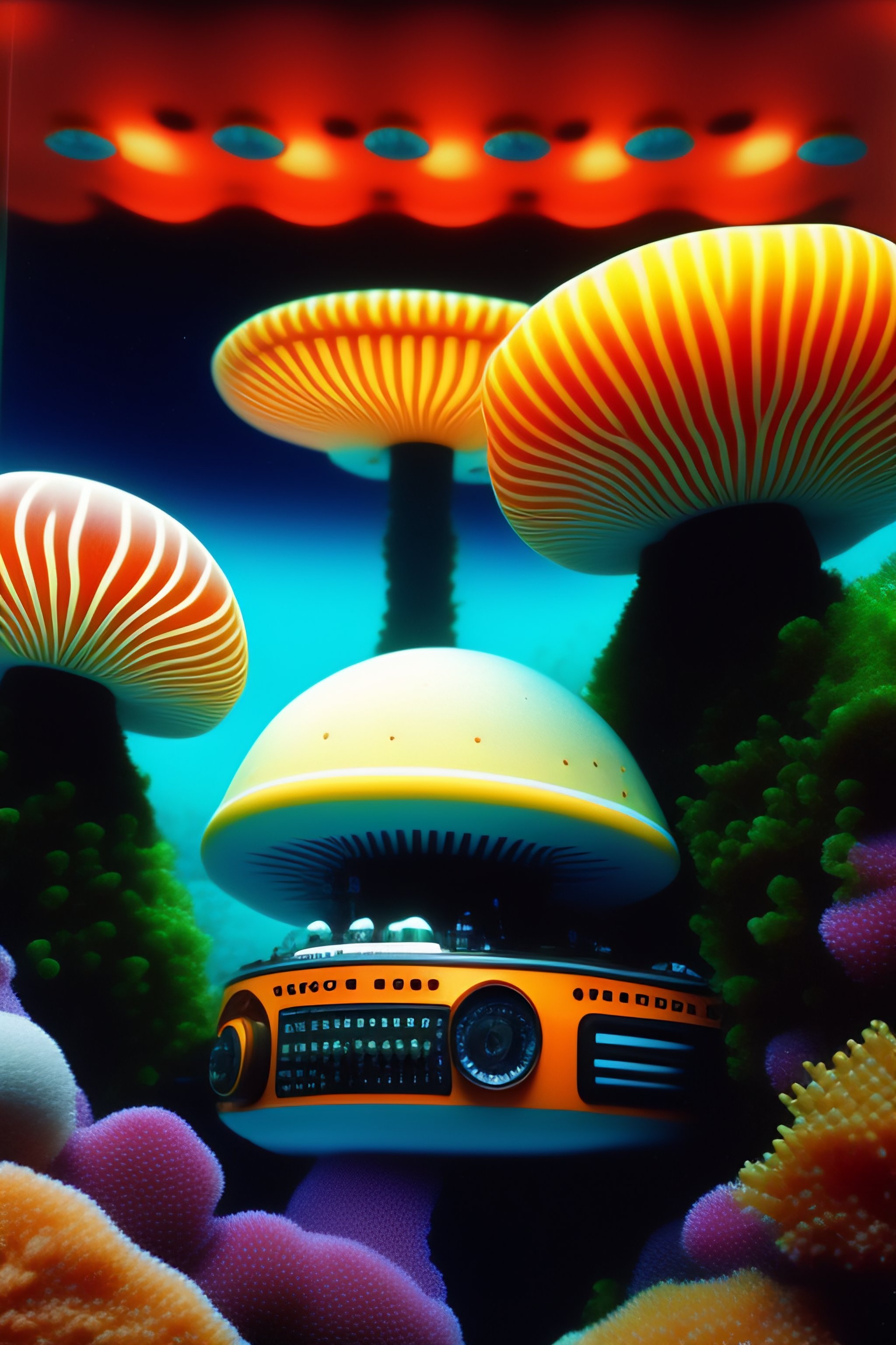 Lexica - Mushroom synthesizer spacesuit scuba diving ocean 1970 spy gun