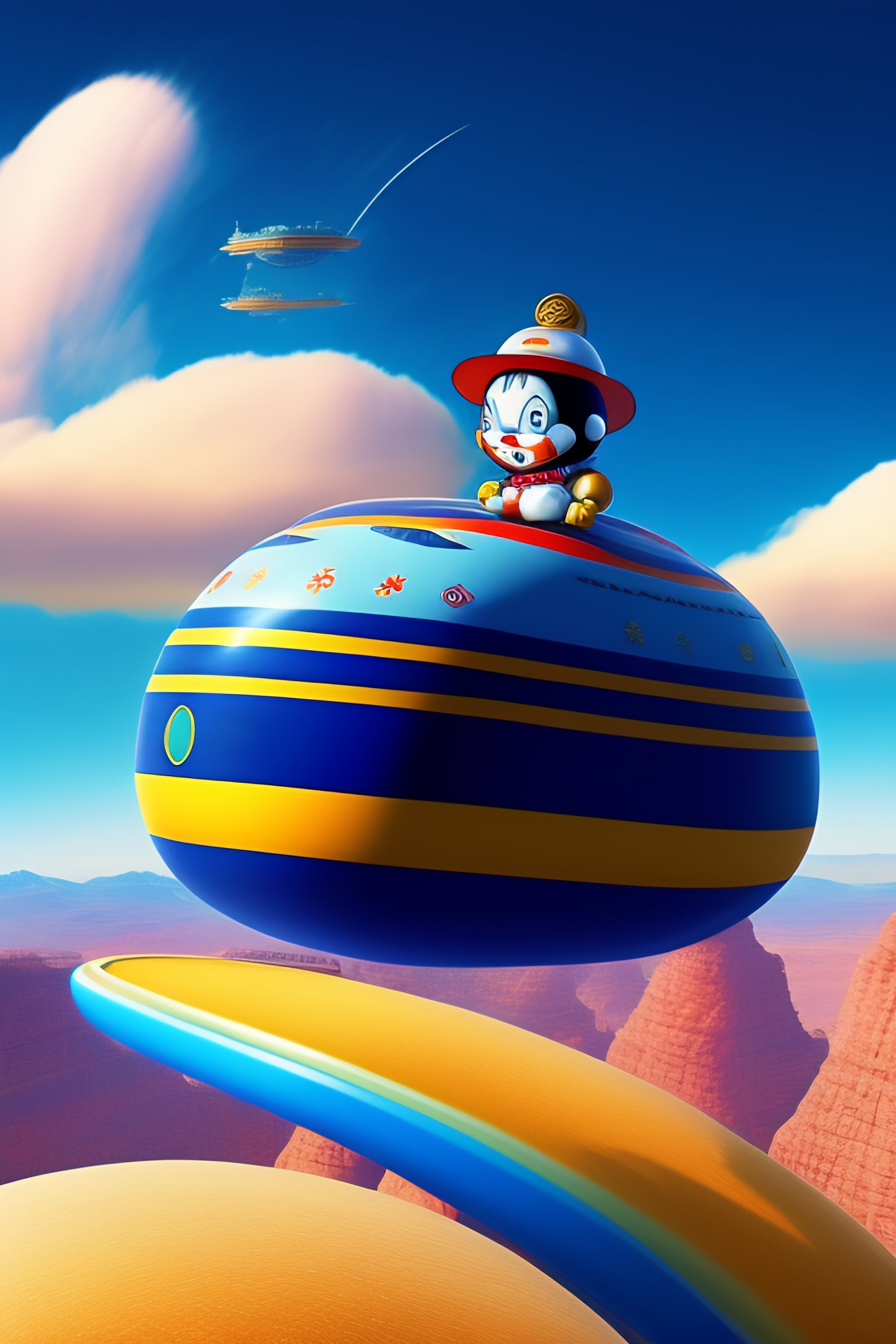 Lexica - Doraemon rides the flying carpet