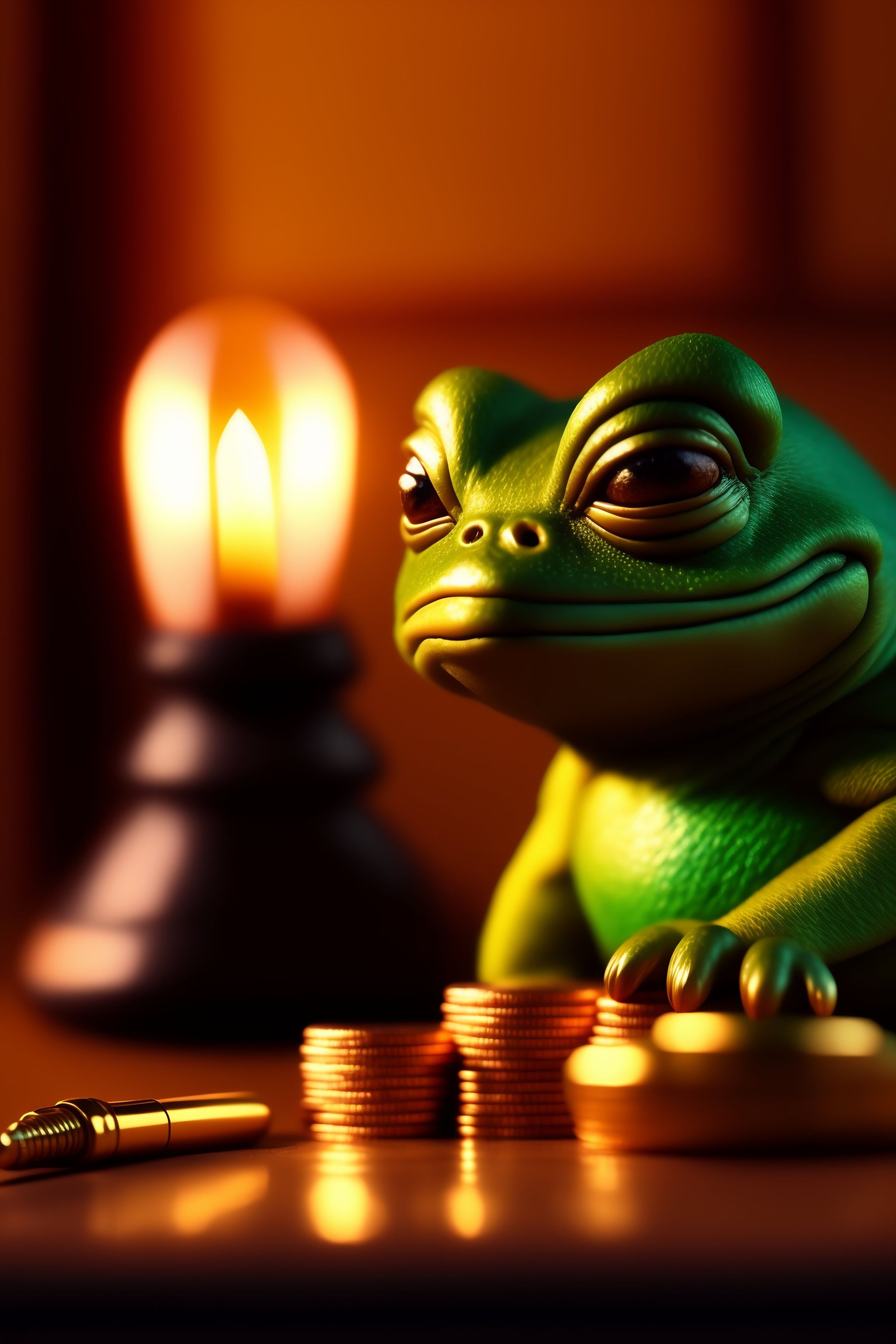 Lexica - An exhausted pepe the frog commiting tax fraud, paperwork ...