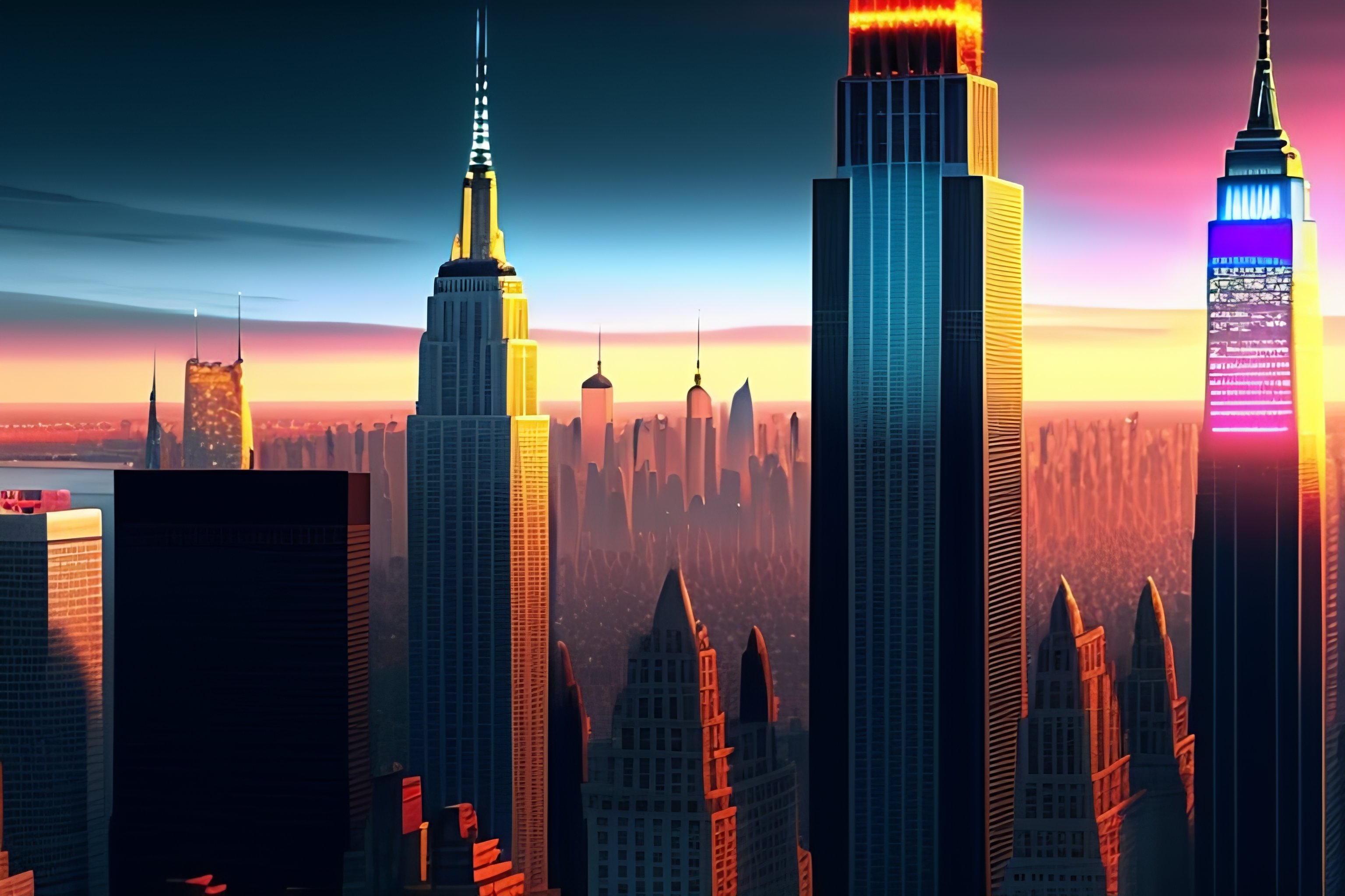 Lexica - New York in the year 2345, hyper detailed, cinematic lighting