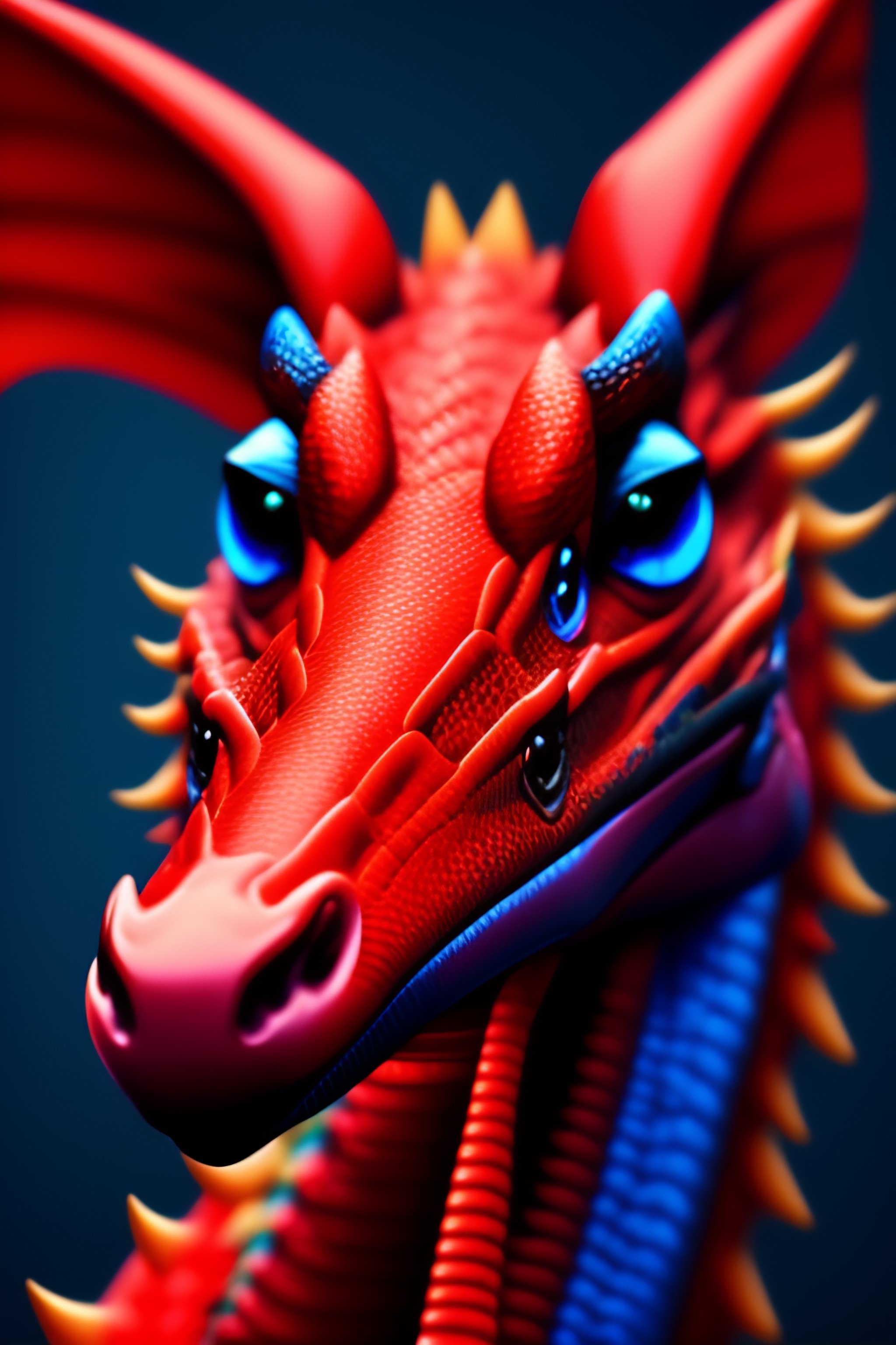 Lexica - Un dragon rojo con ojos azules estilo caricatura para niños ...