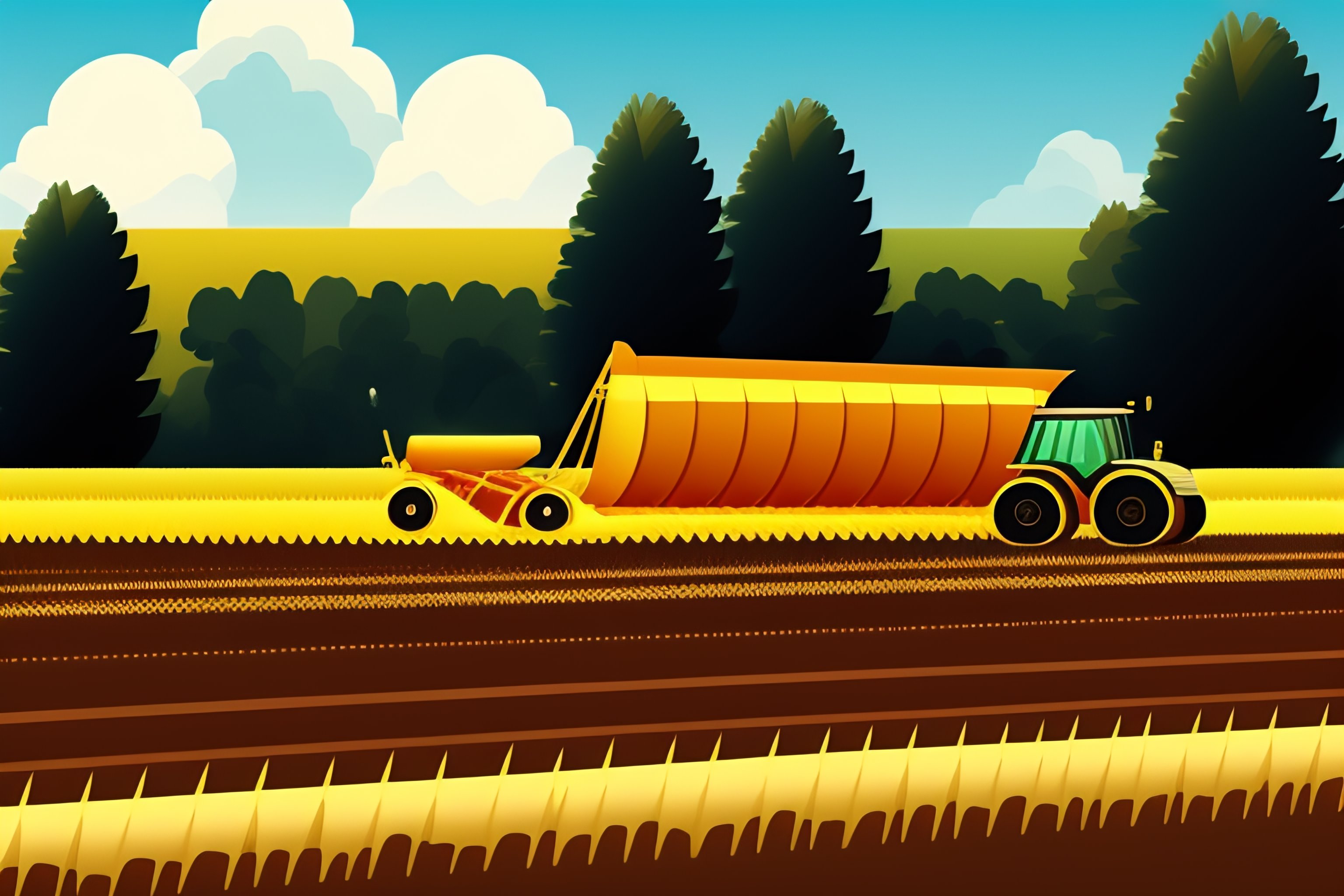 Lexica - Vector image of a farmer in the field plowing using shovel, spade