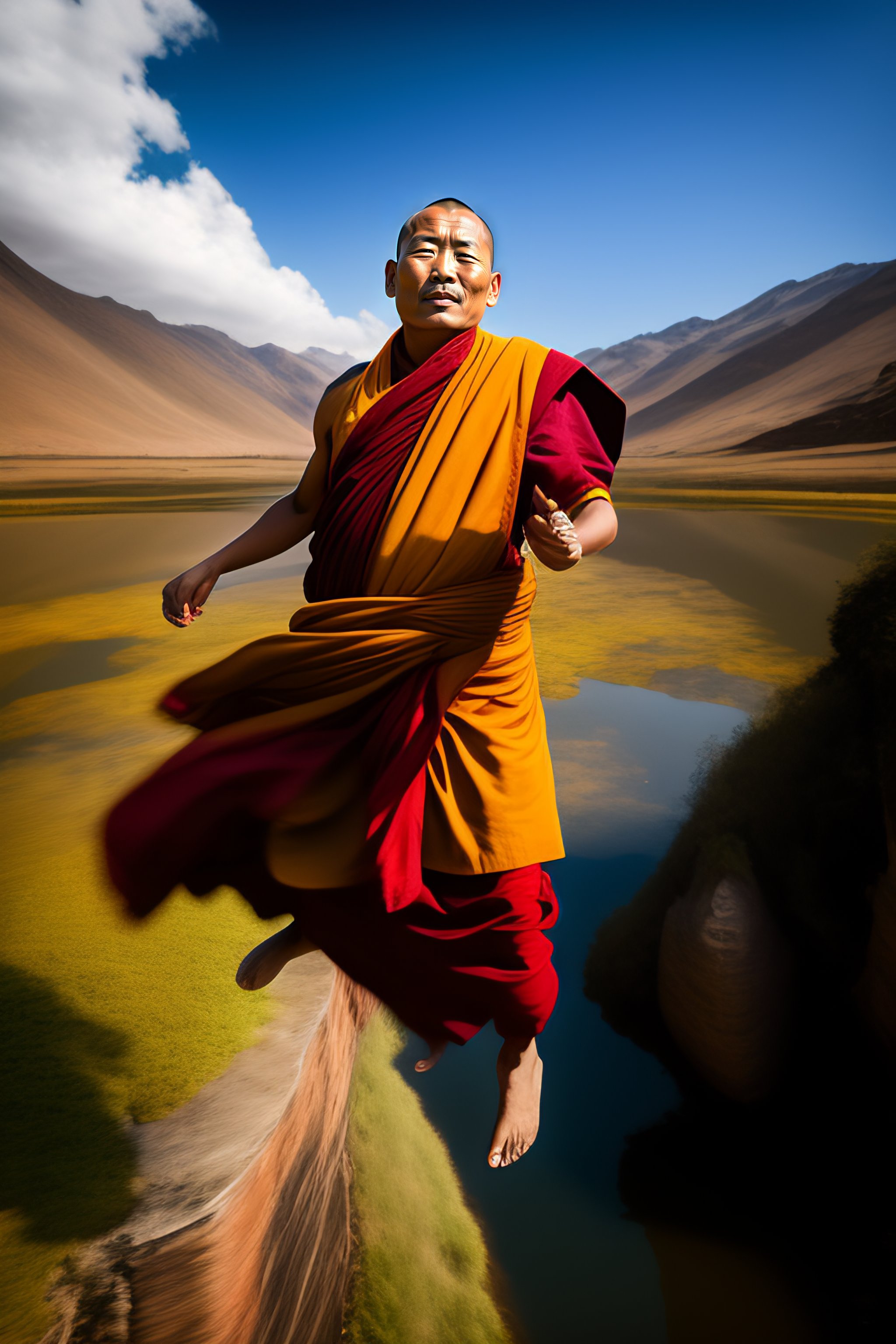 Lexica - Tibetan buddhist monk floating in mid air