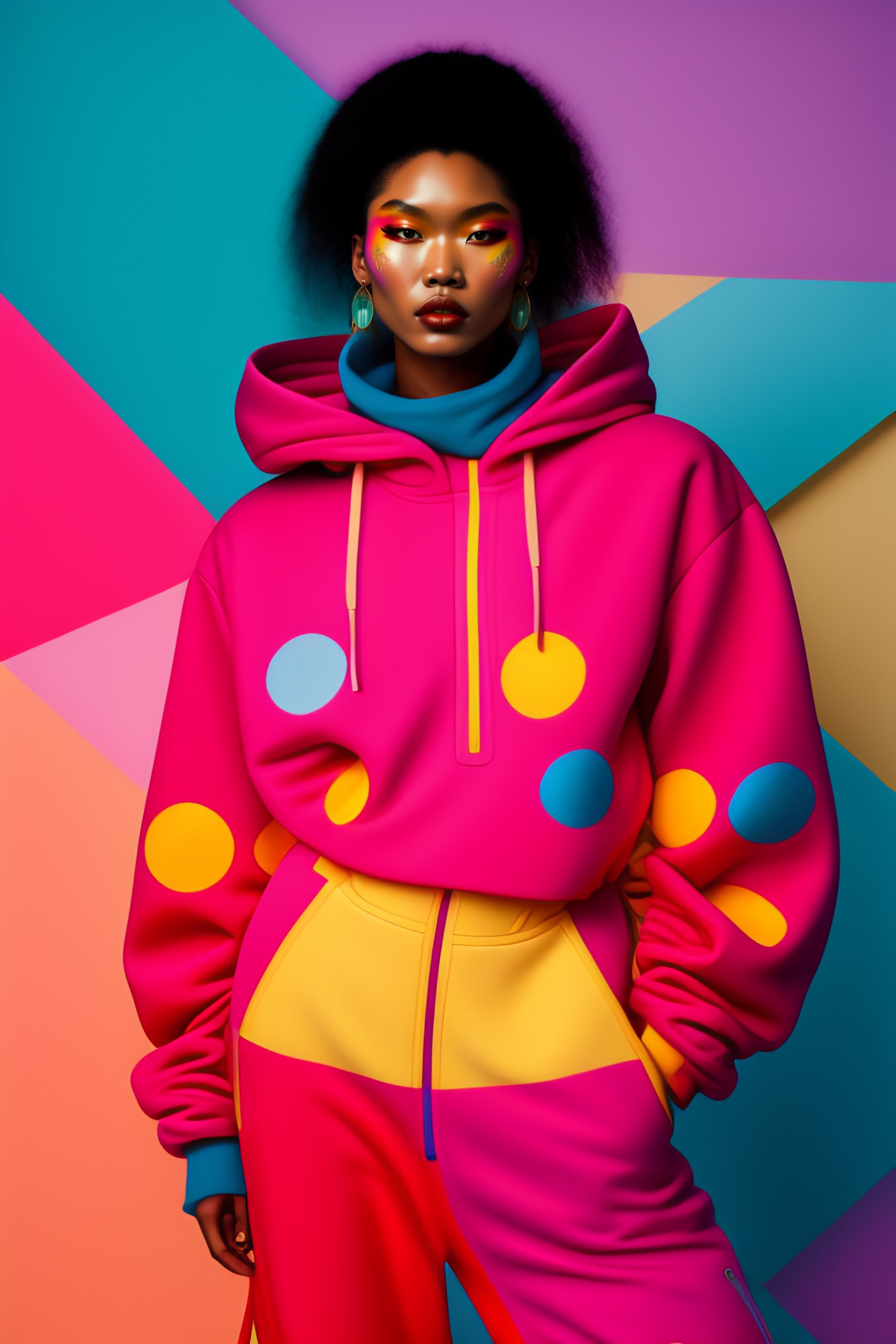 Lexica - Beautiful model in surreal colorful candy fashion advert ...