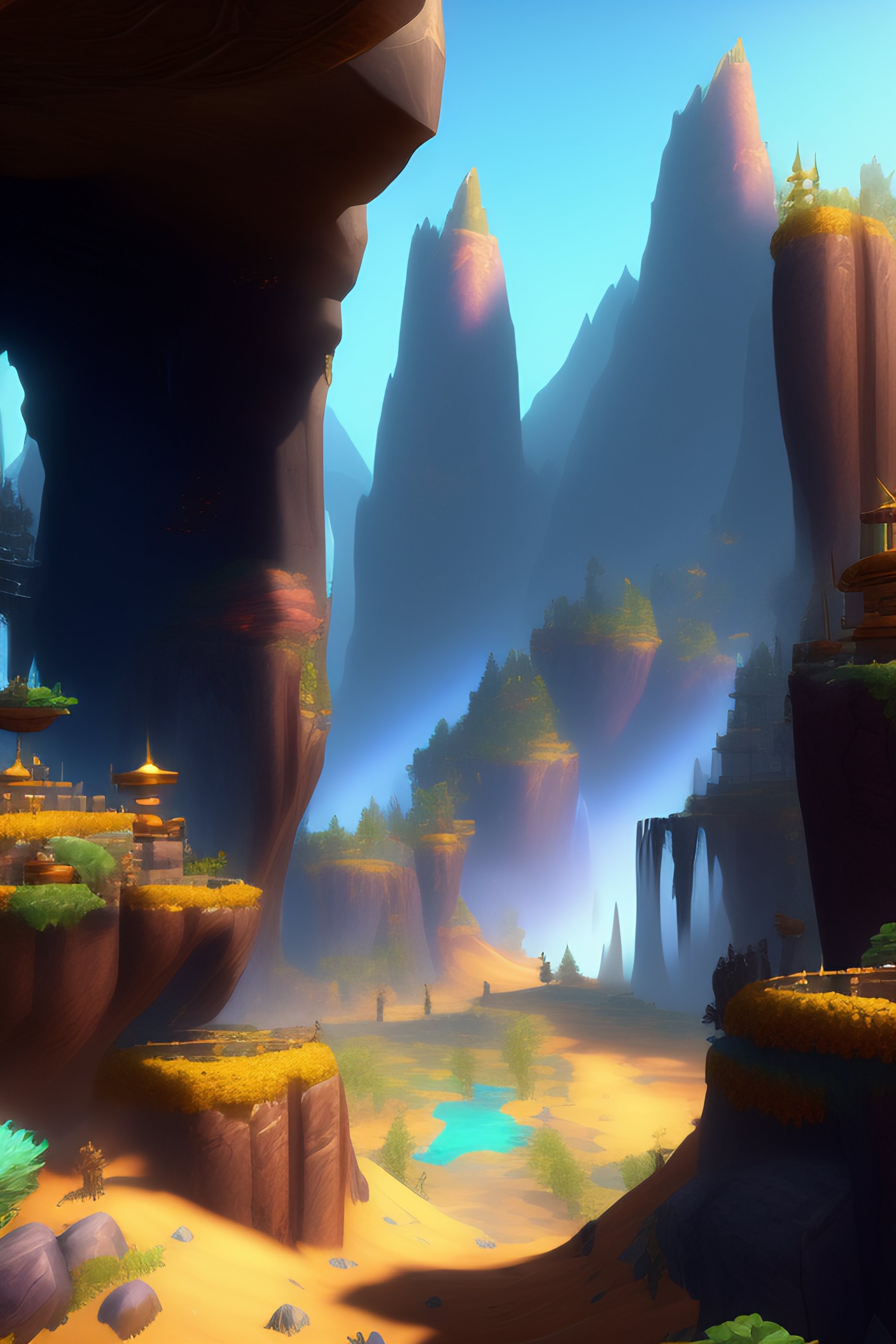 Lexica - World of Warcraft style, ultra detail, epic landscape