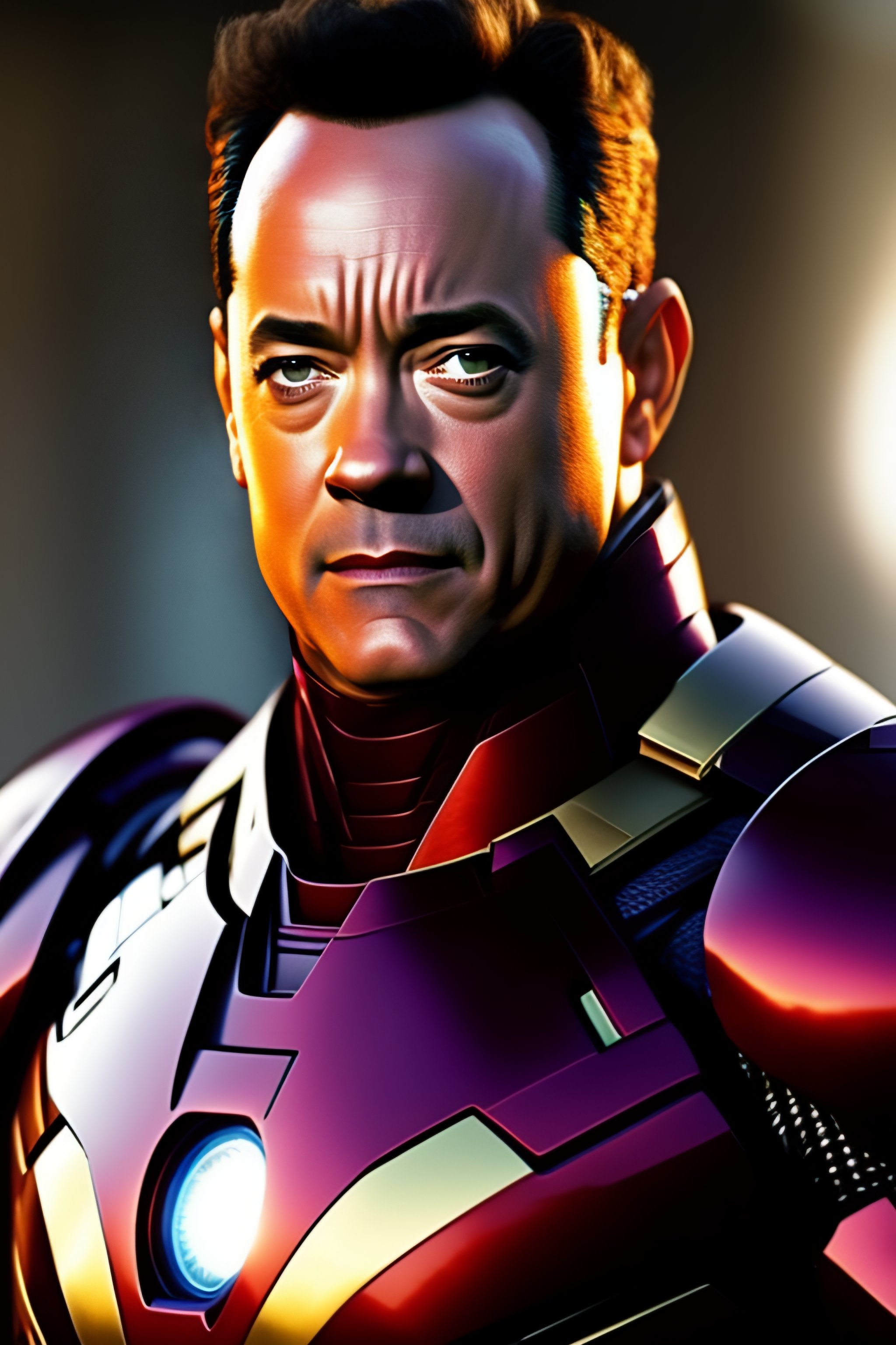 Lexica - Tom hanks as iron man without helmet in front of the school