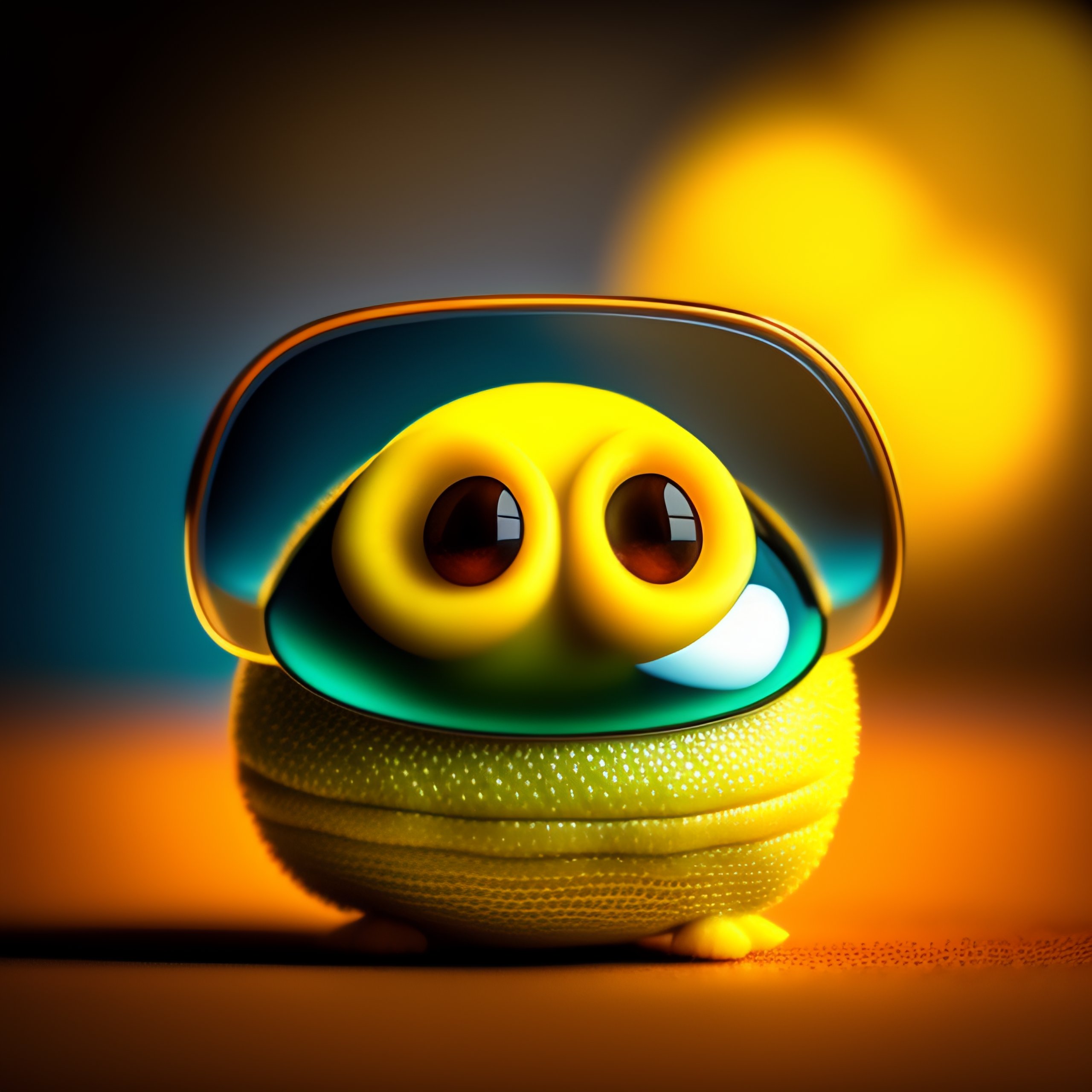 Lexica - Pixar style. A cute lemon creature wearing sunglasses. depth ...