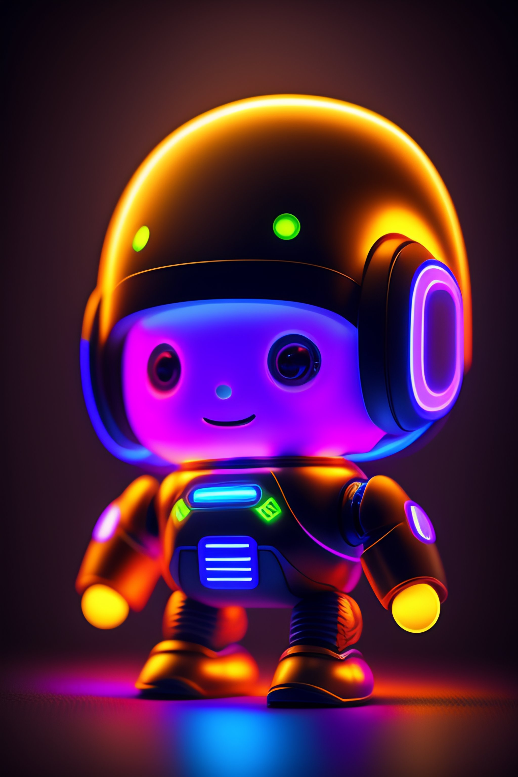 Lexica - Baby robot, neon light , 8k, armour, smile, ultra definition