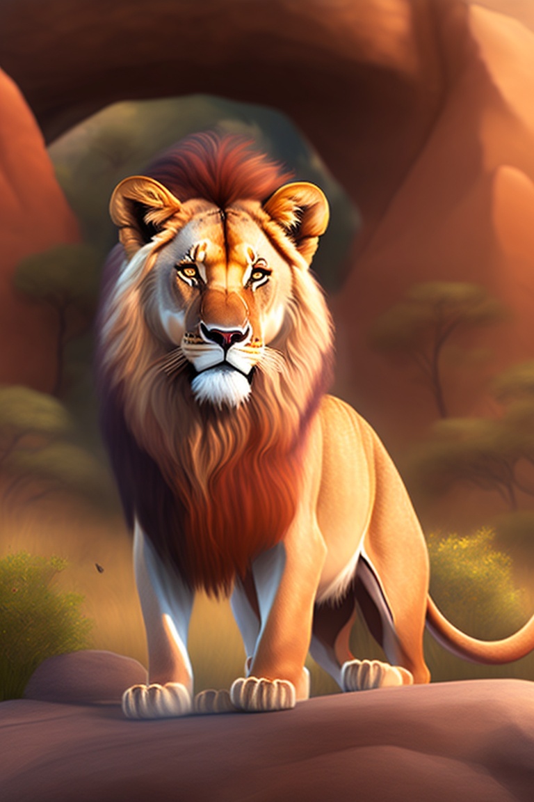 Lexica - And so, the story of Simba, the courageous lion who braved ...
