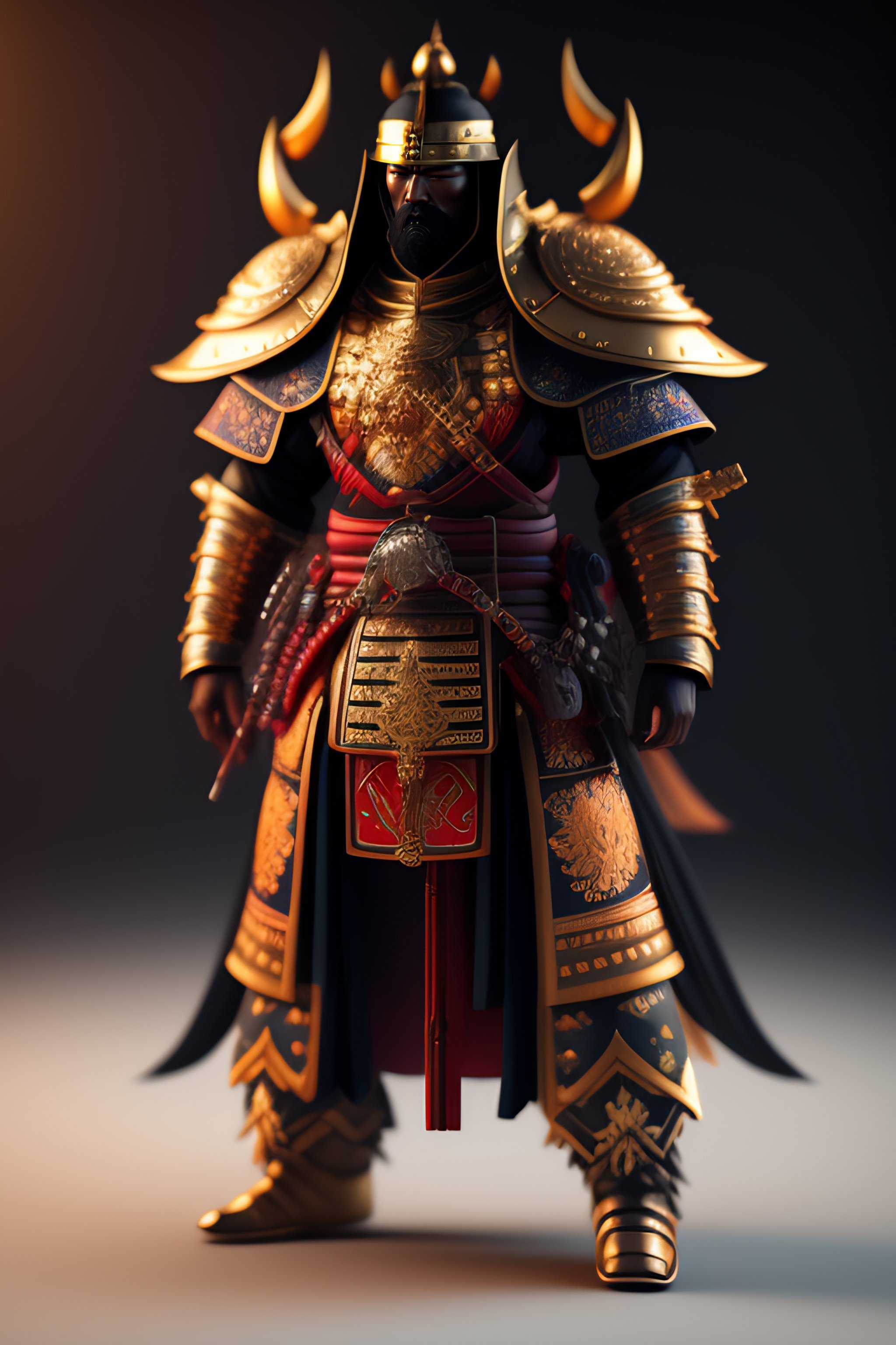 Lexica - A mobile phone with armor of the Eastern Samurai, centred ...