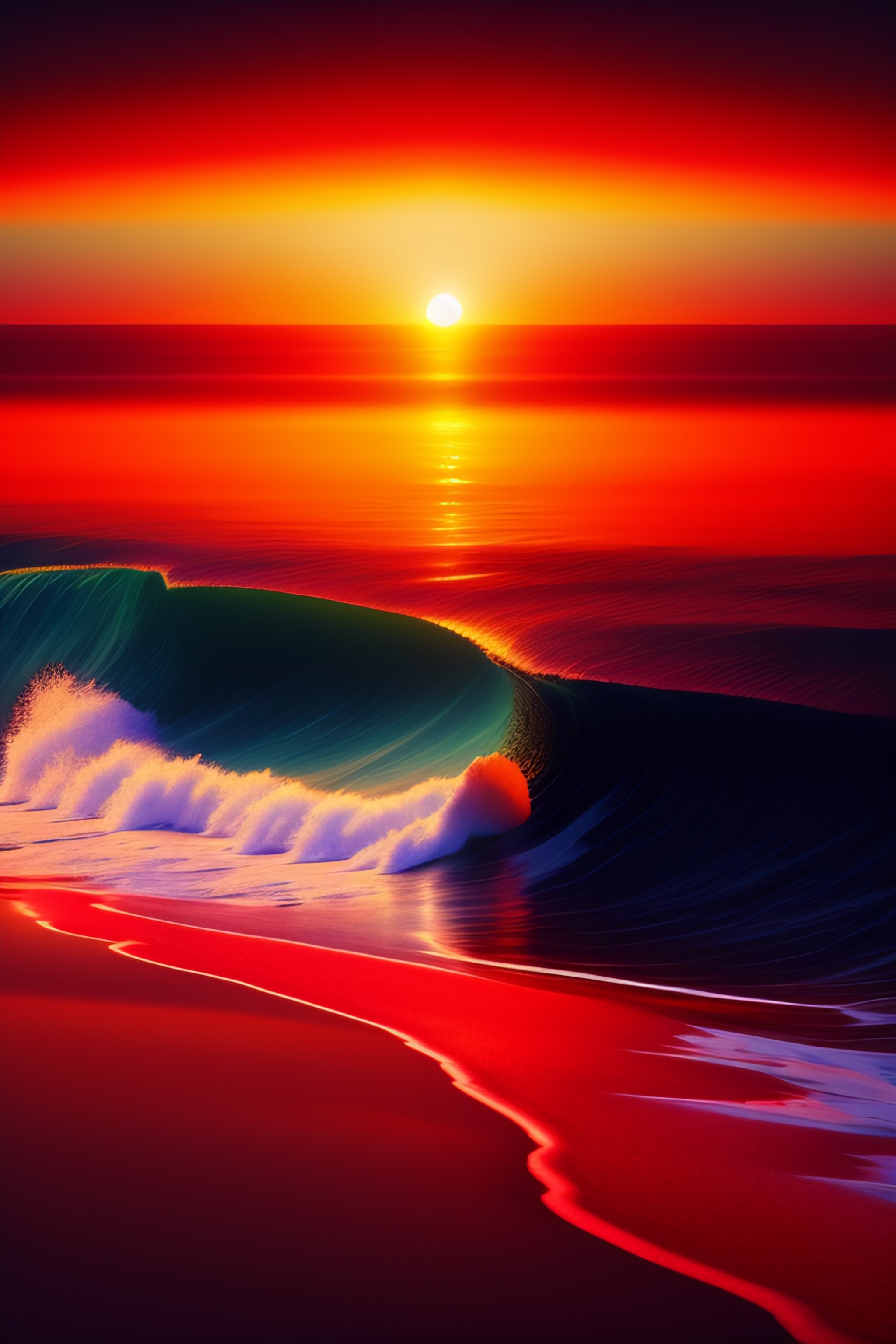 Lexica - Warm ocean with red colour