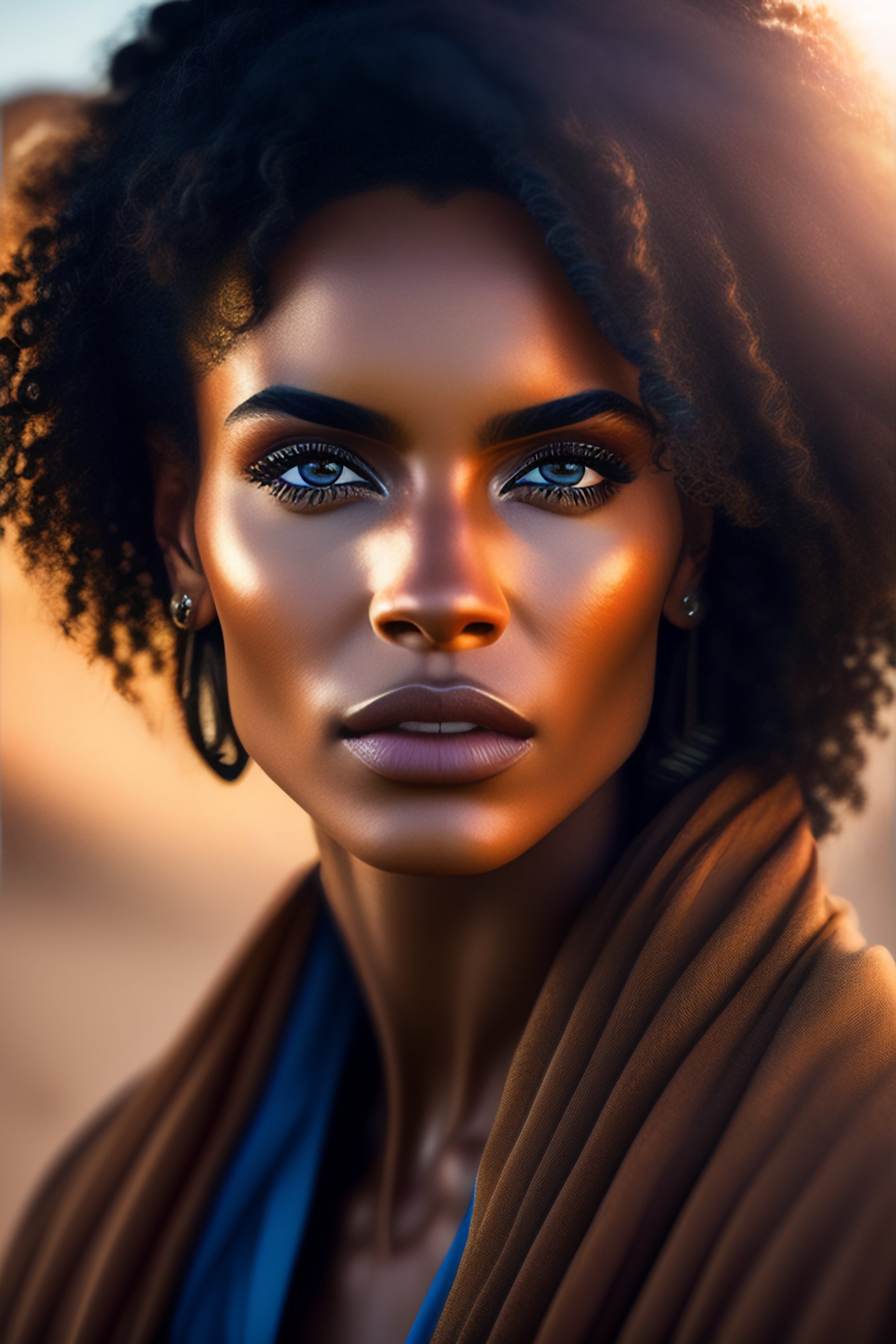 Lexica - Beautiful curly head morrocan woman with blue eyes 8k ...