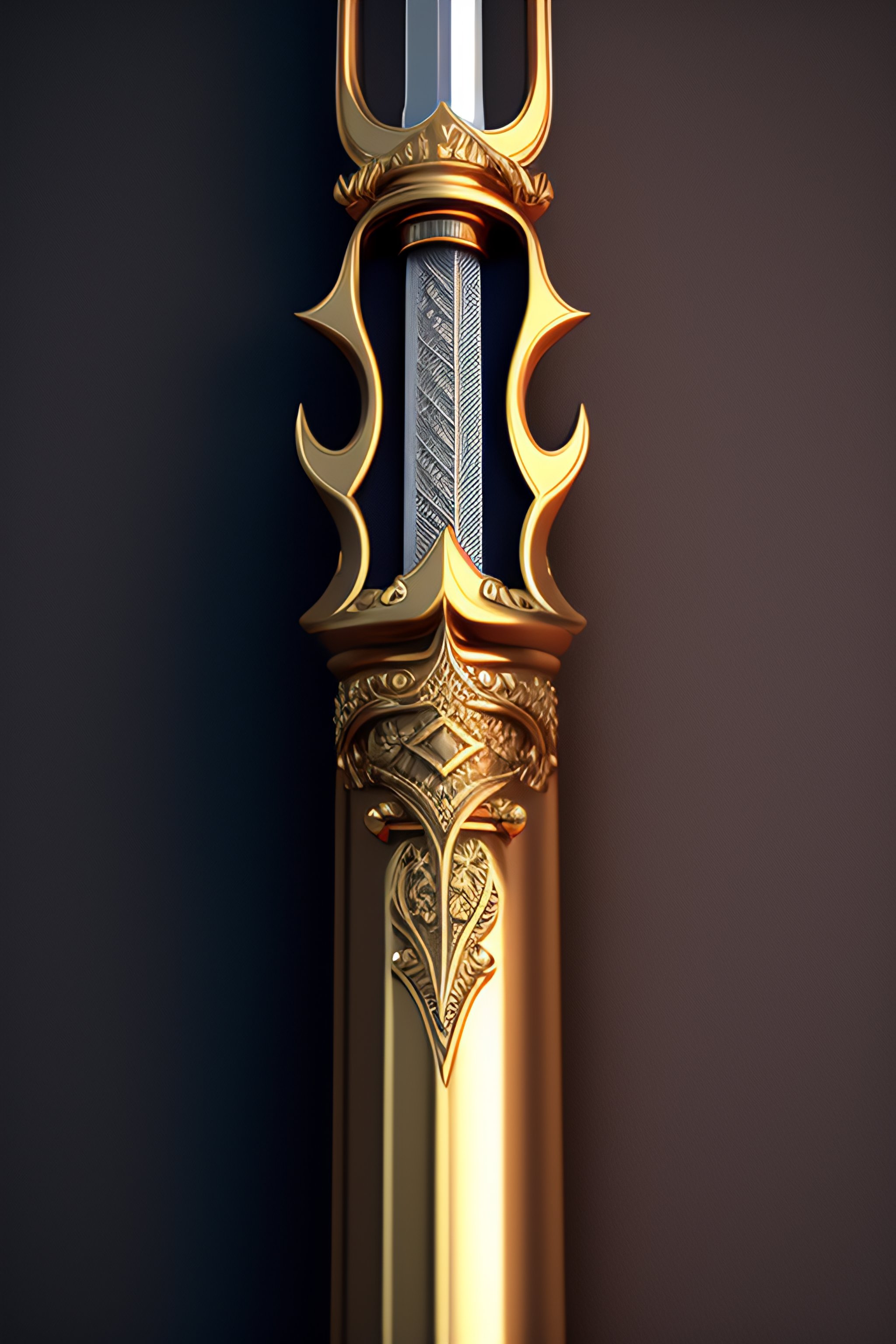 Lexica - Realistic sword, ornate handle, cinematic lighting, 3d render