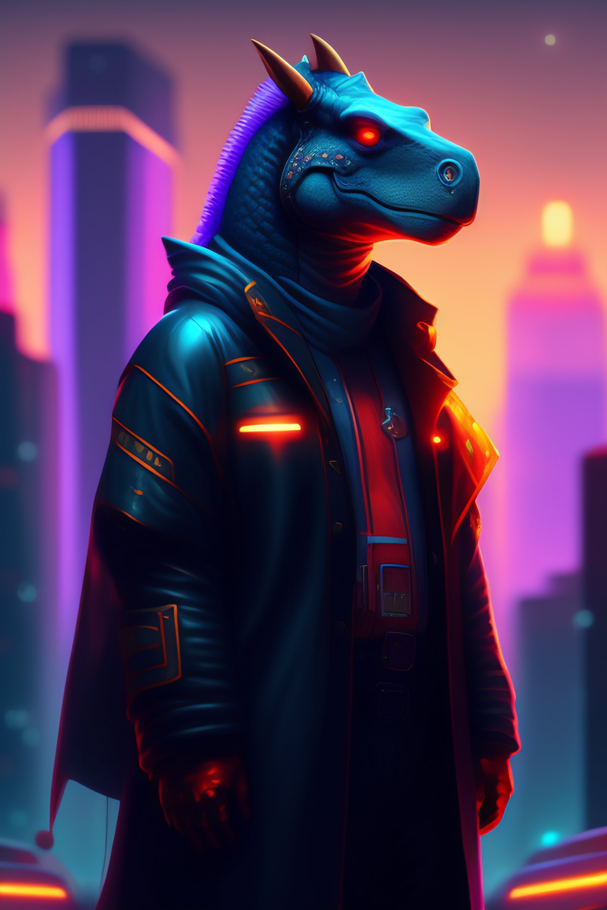 Lexica - Anthropomorphic dinosaur squad , cyberpunk, fantasy, elegant ...