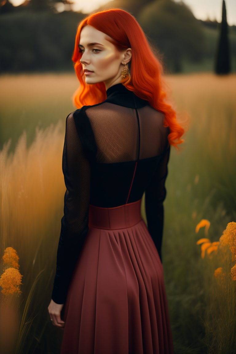 Lexica - Pretty redhead girl, 35mm photoshoot, full body fashion photo ...