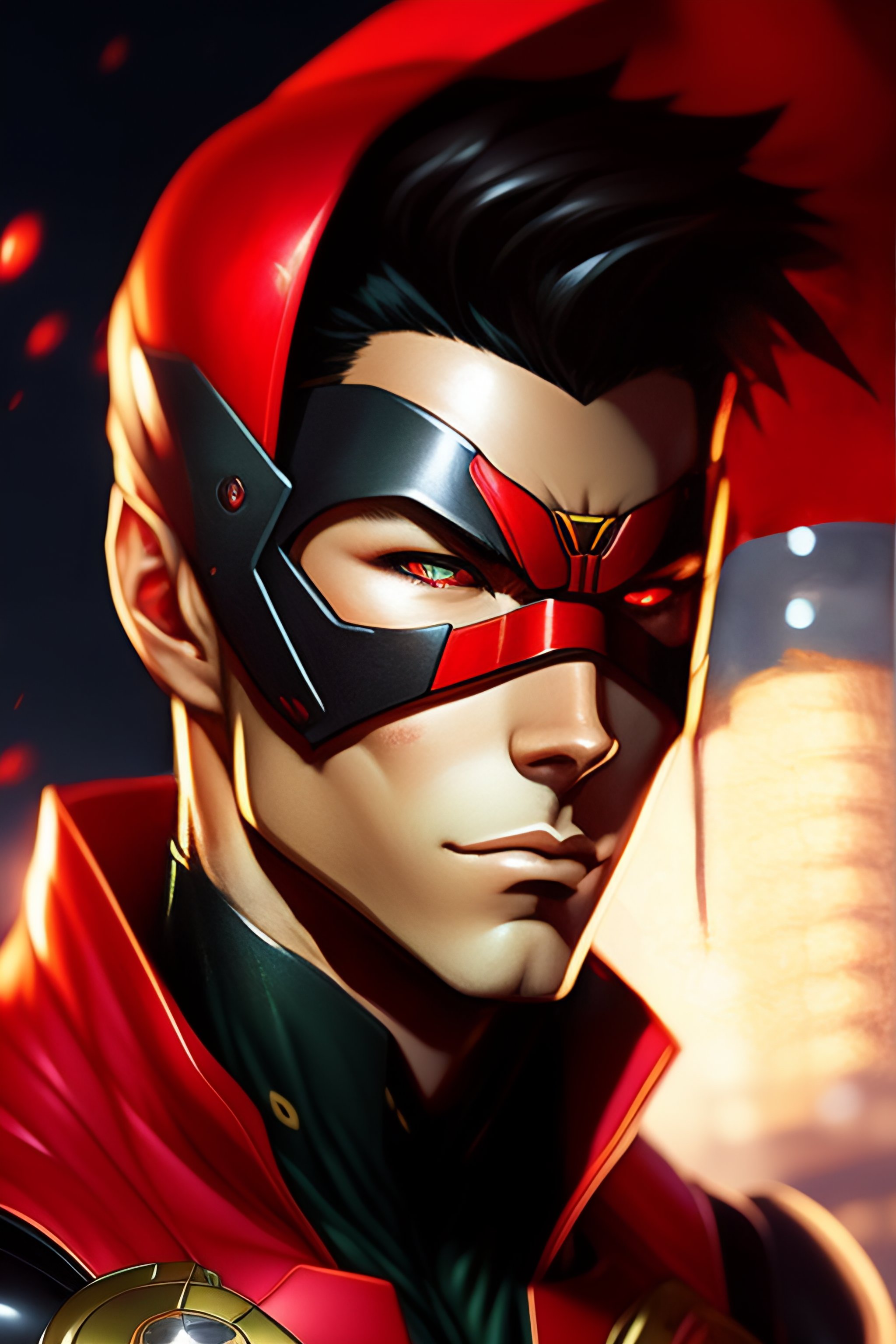 Lexica - Anime portrait of Red Hood with a Omnitrix from Ben 10 by ...