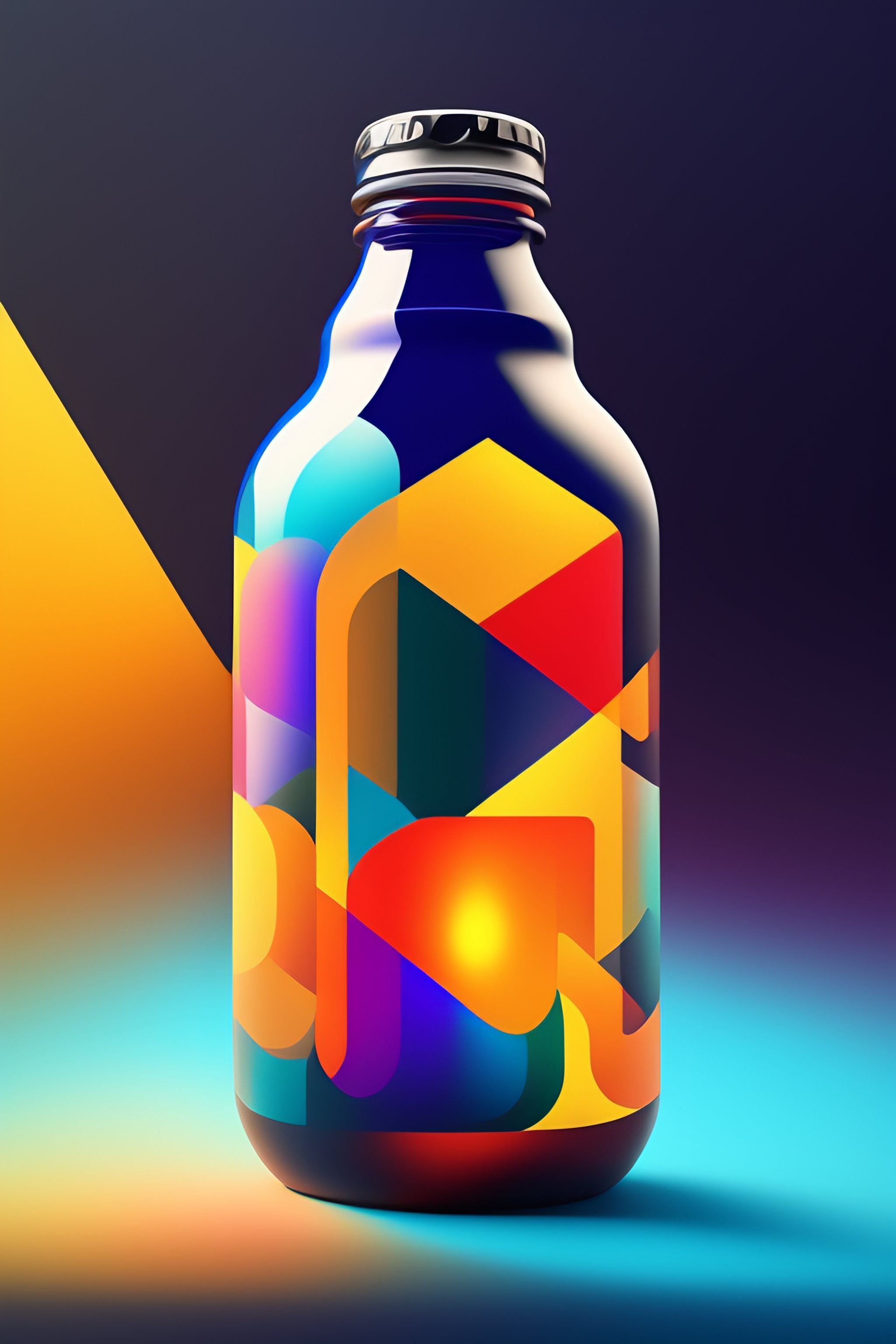 Lexica - Water bottle in the style of cubism