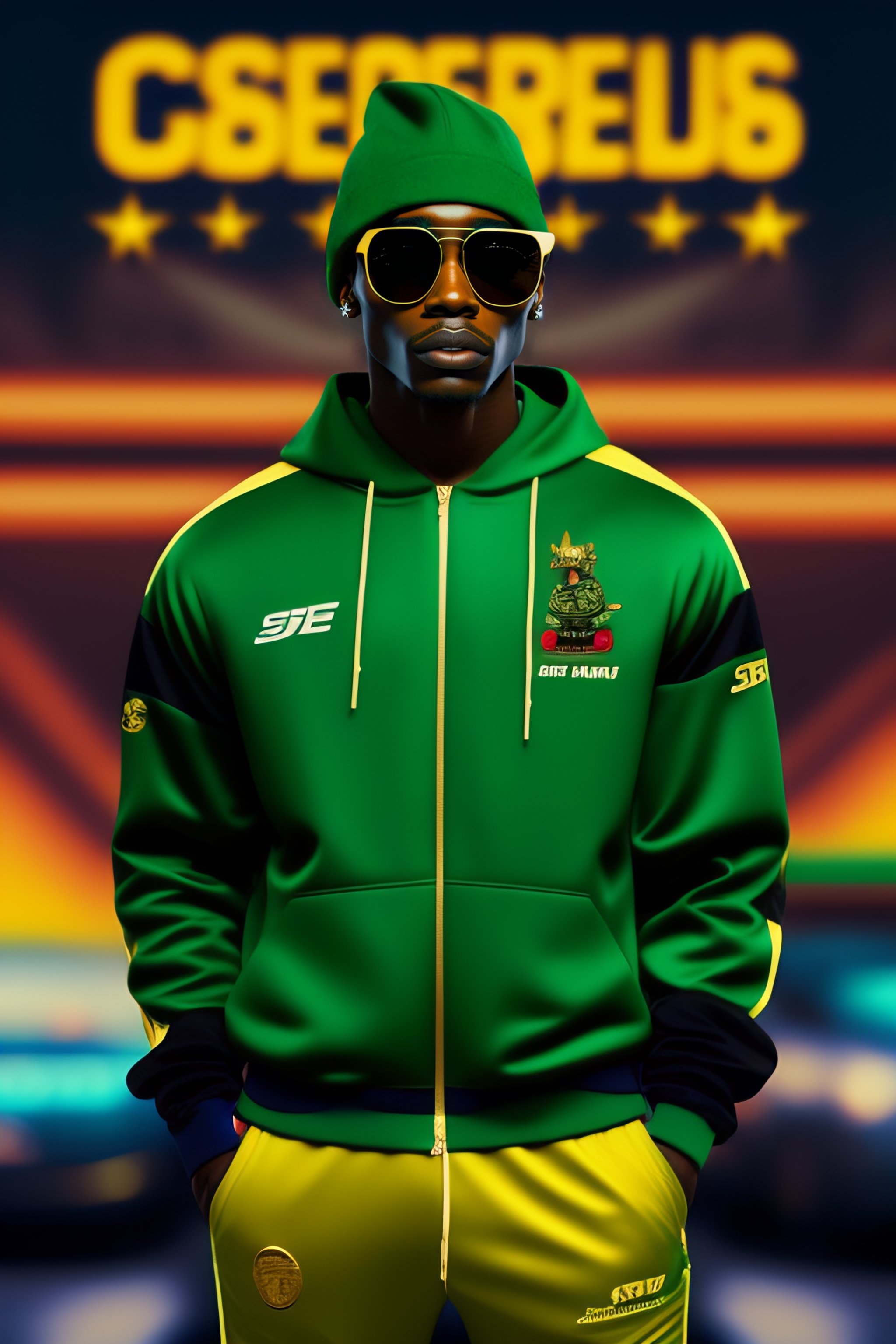 Lexica - Pepe the frog, dress a supreme tracksuit and gold chain and ...