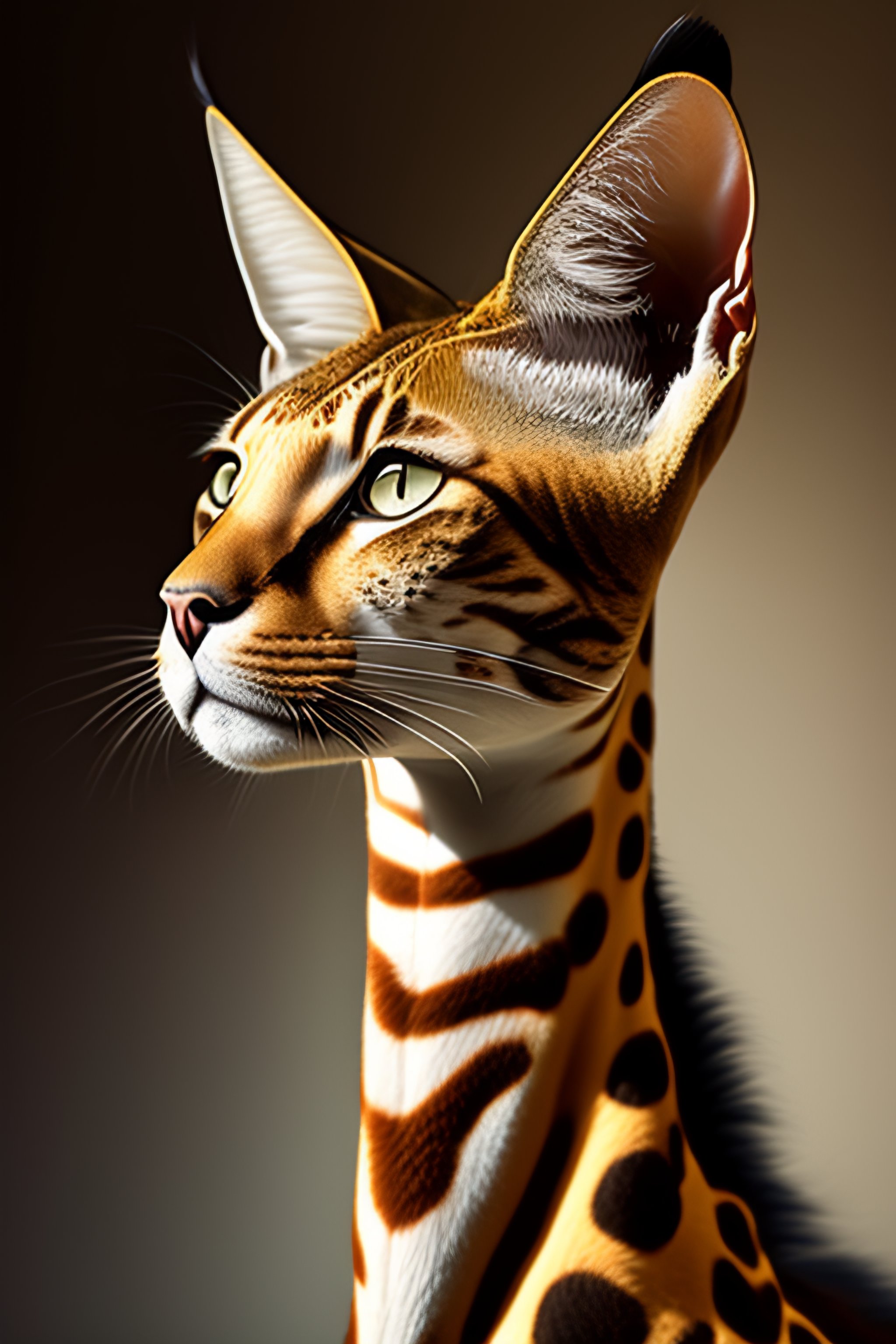 Lexica - Portrait of a cat that looks like a giraffe