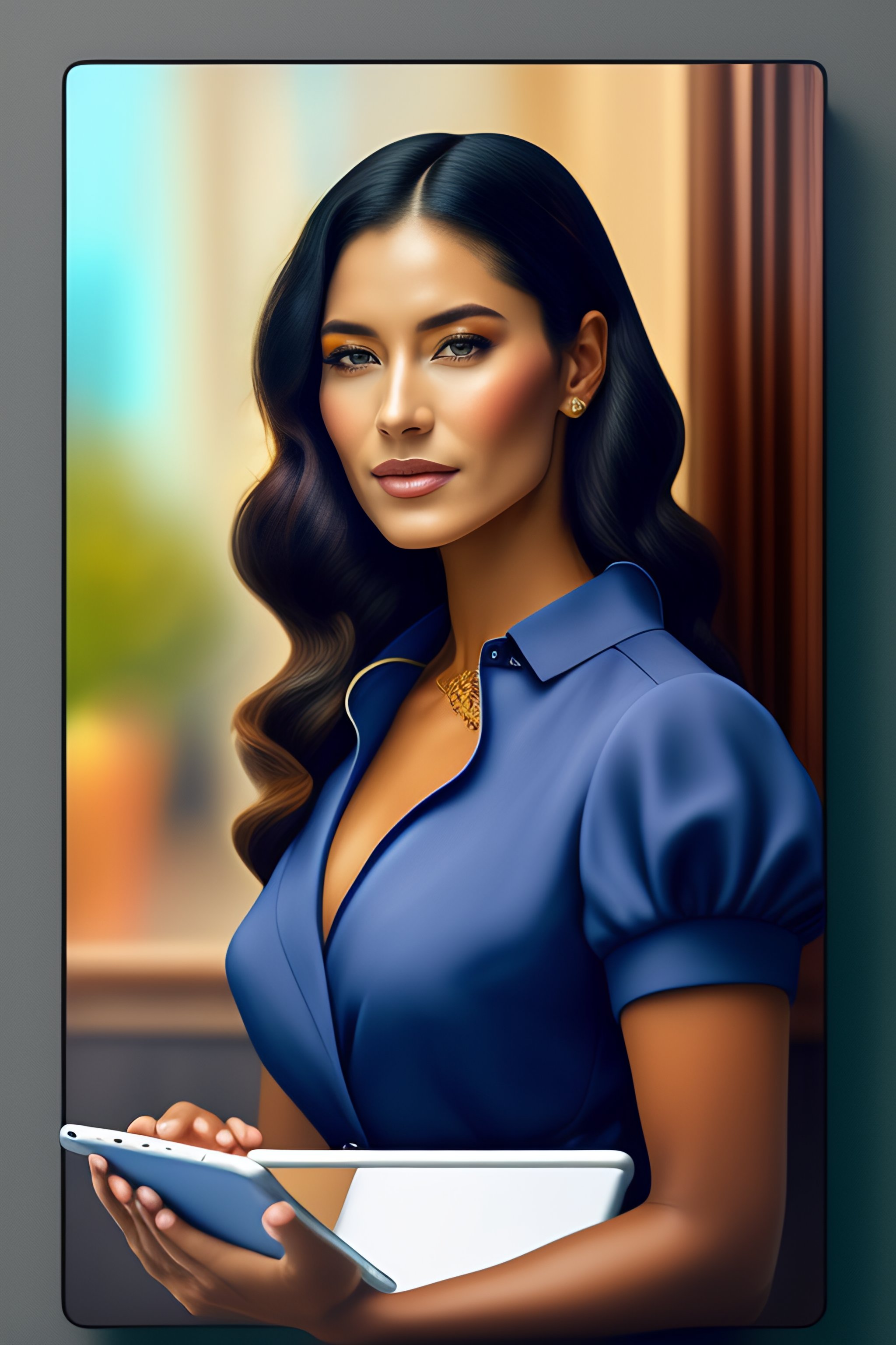Lexica - Portrait of a modern woman with a ipad
