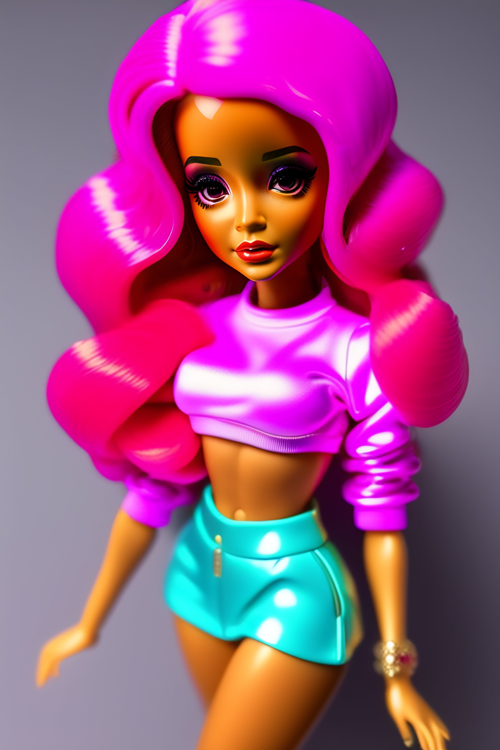 Lexica - Ariana grande barbie doll, plastic smooth, tight abs, hot pink ...