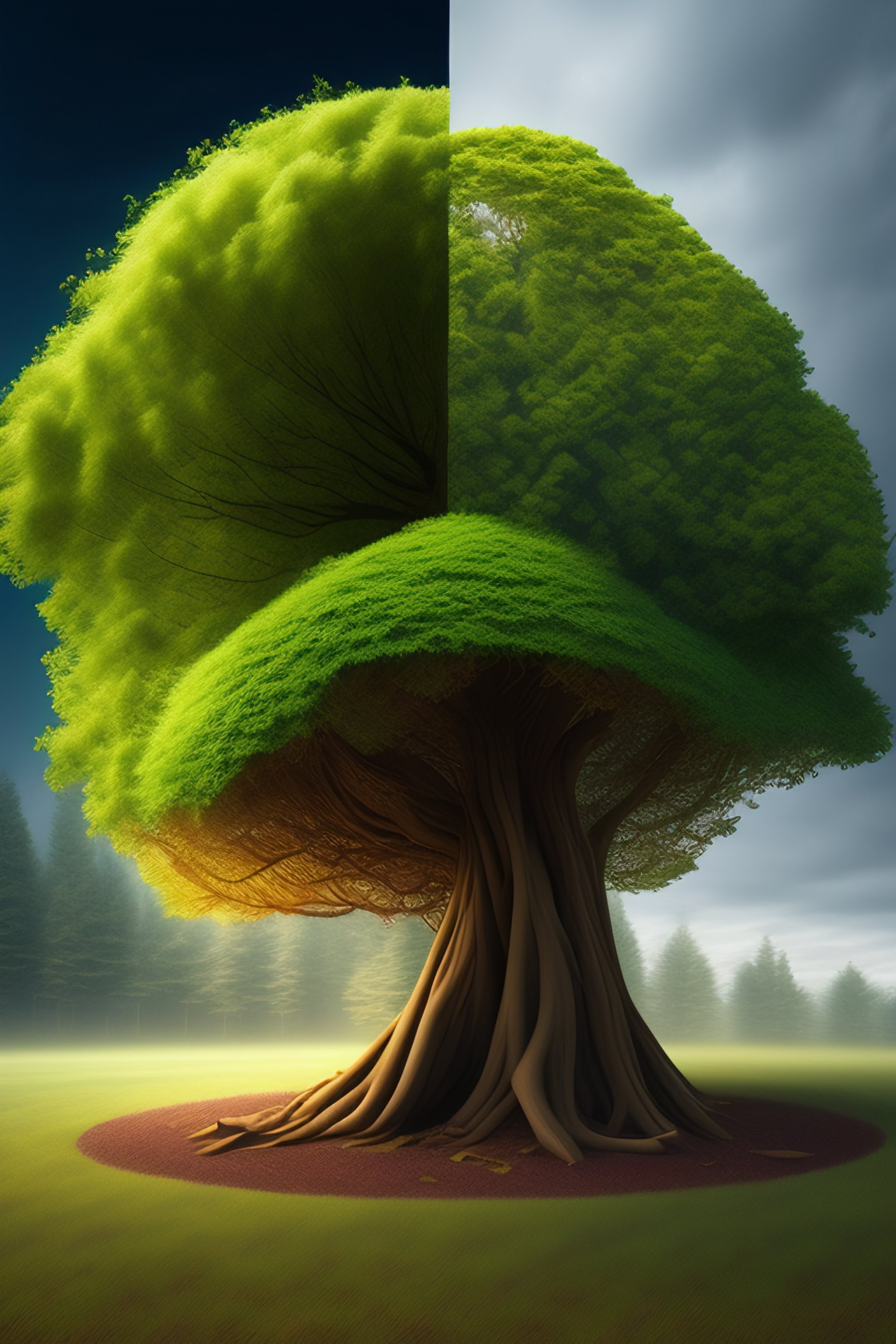 Lexica - Tree transform into clothes