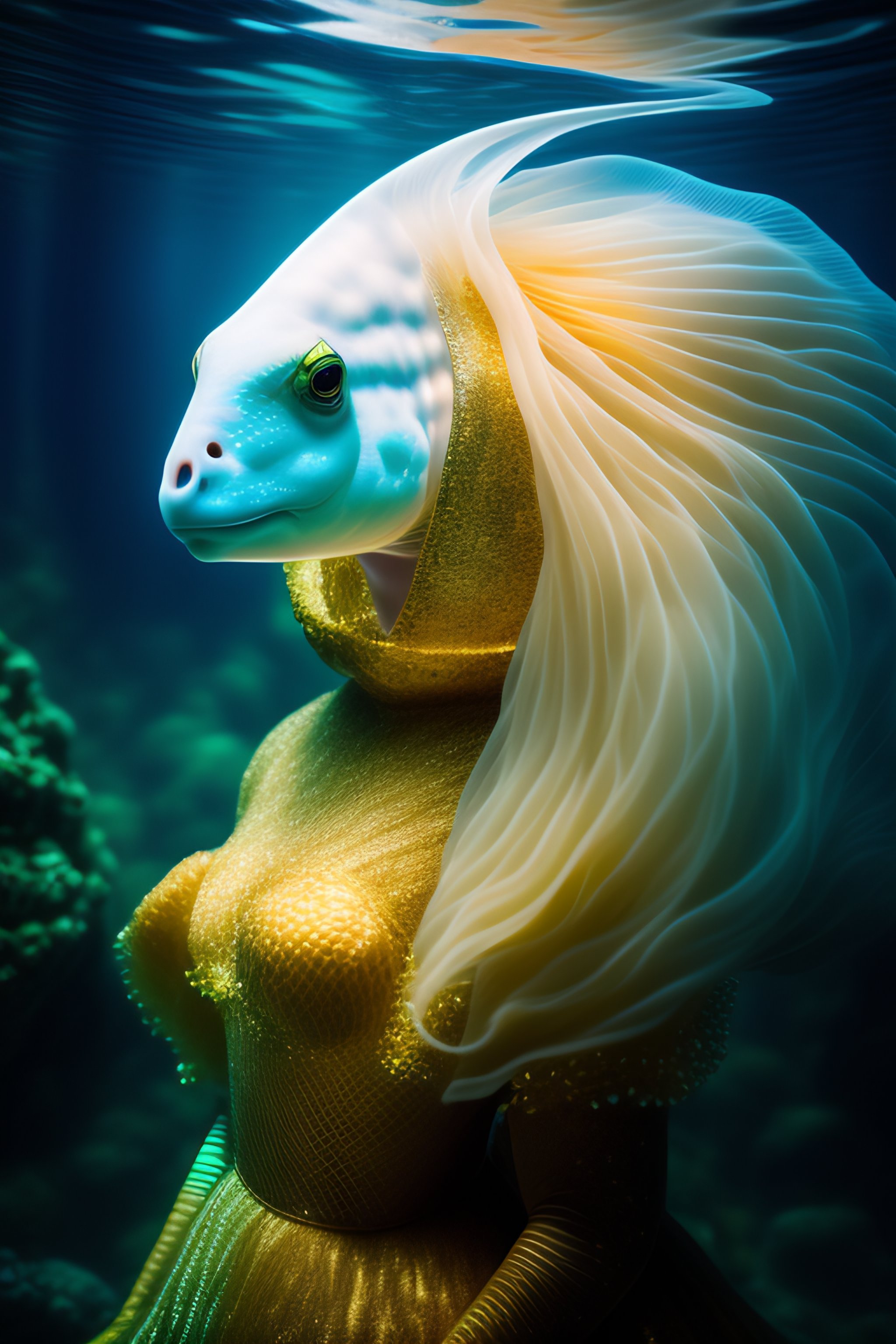 Lexica - A pretty underwater fantasy monster, elegant, phosphorescent ...