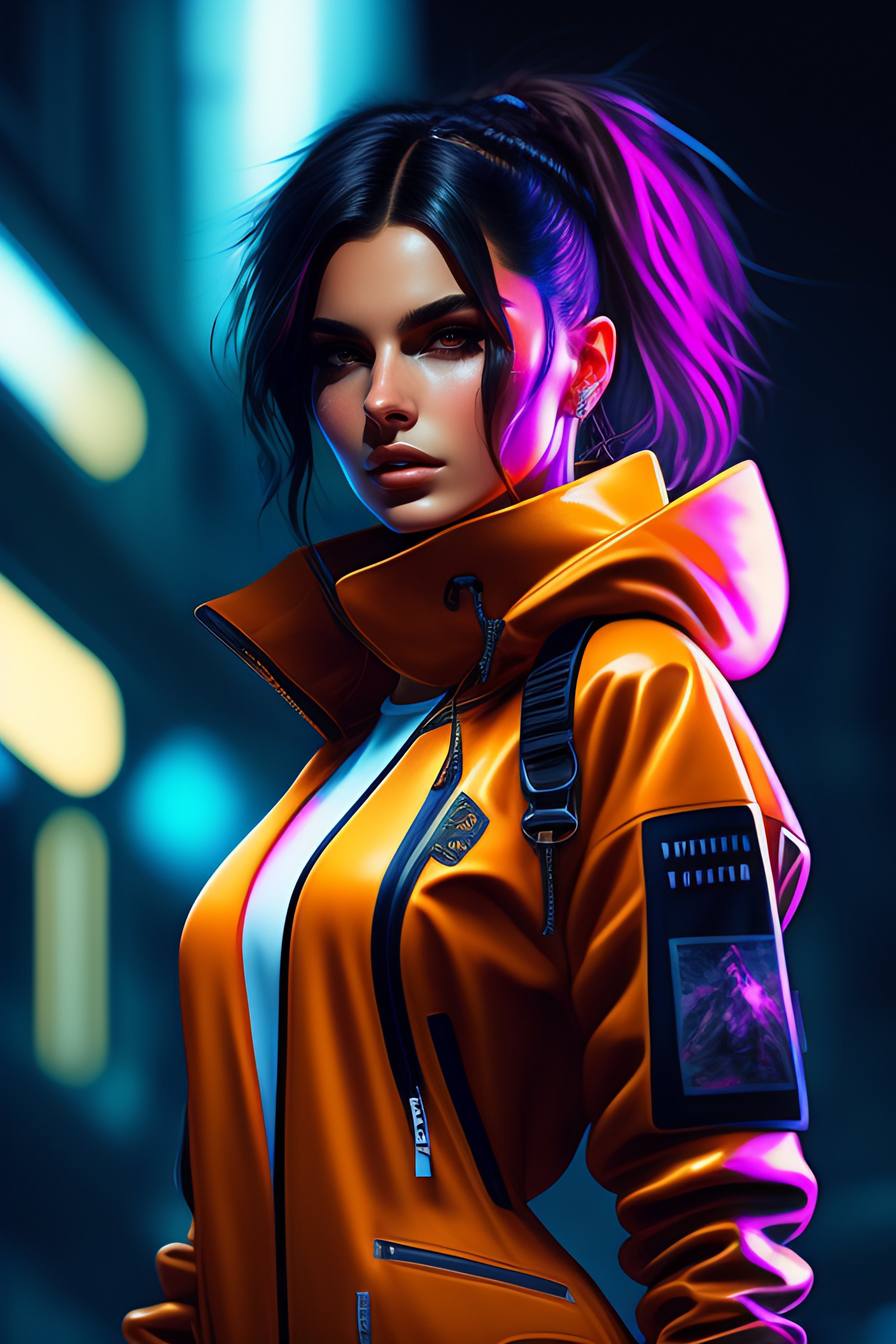 Lexica - Emily ratajkowski wearing cyberpunk streetwear, detailed ...