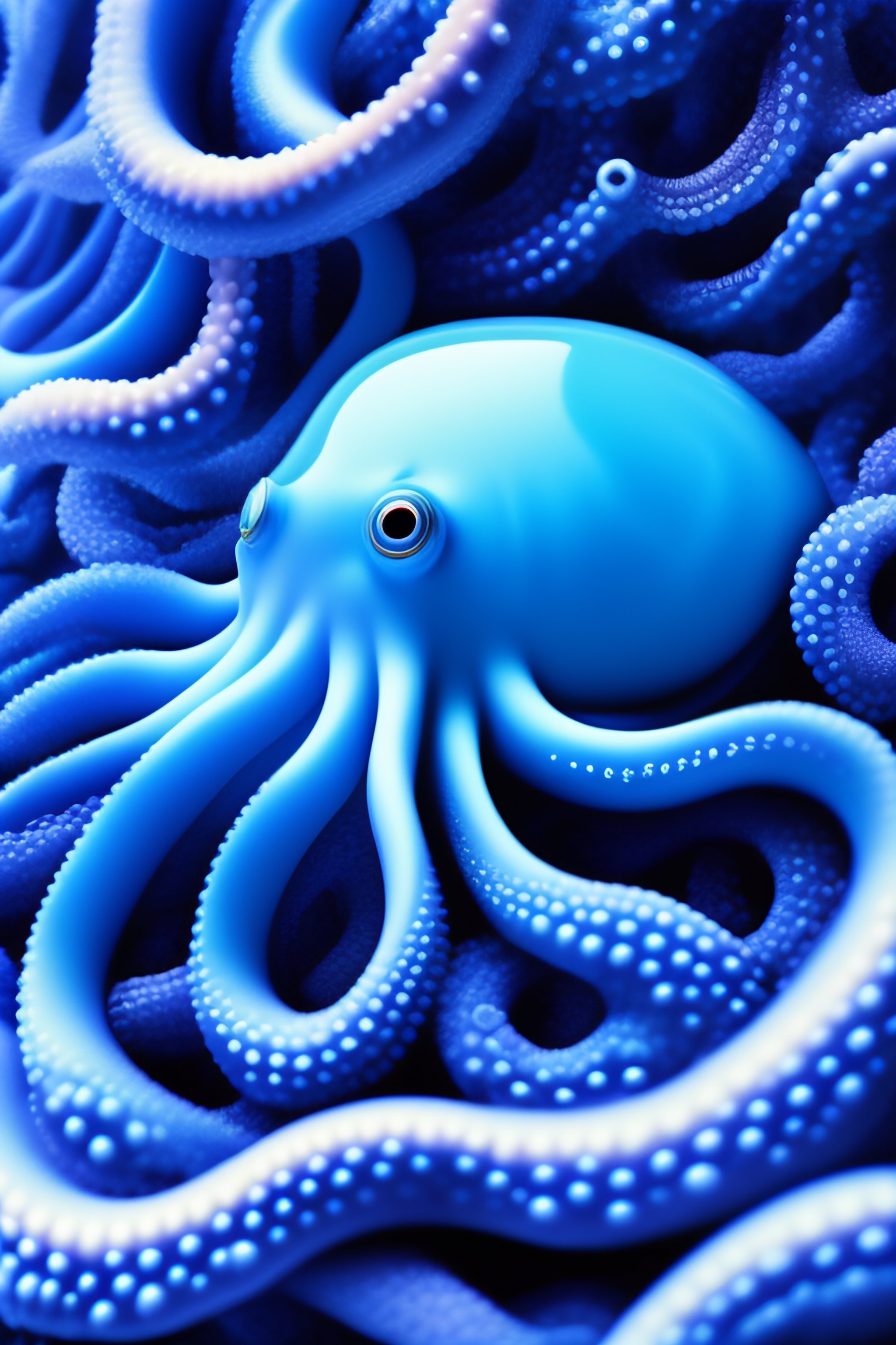 Lexica - A octopus is swimming with human heads at the end of each arm ...