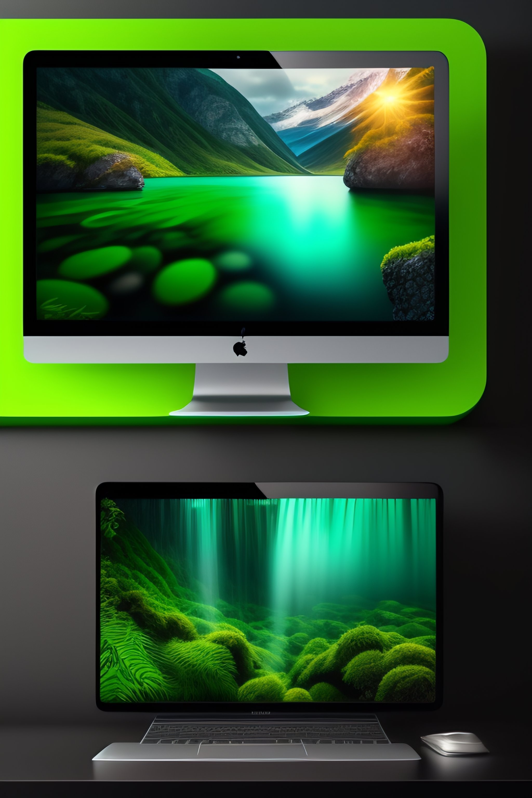 Lexica - Digital shop cover presentation photo 8k nature green ultra ...