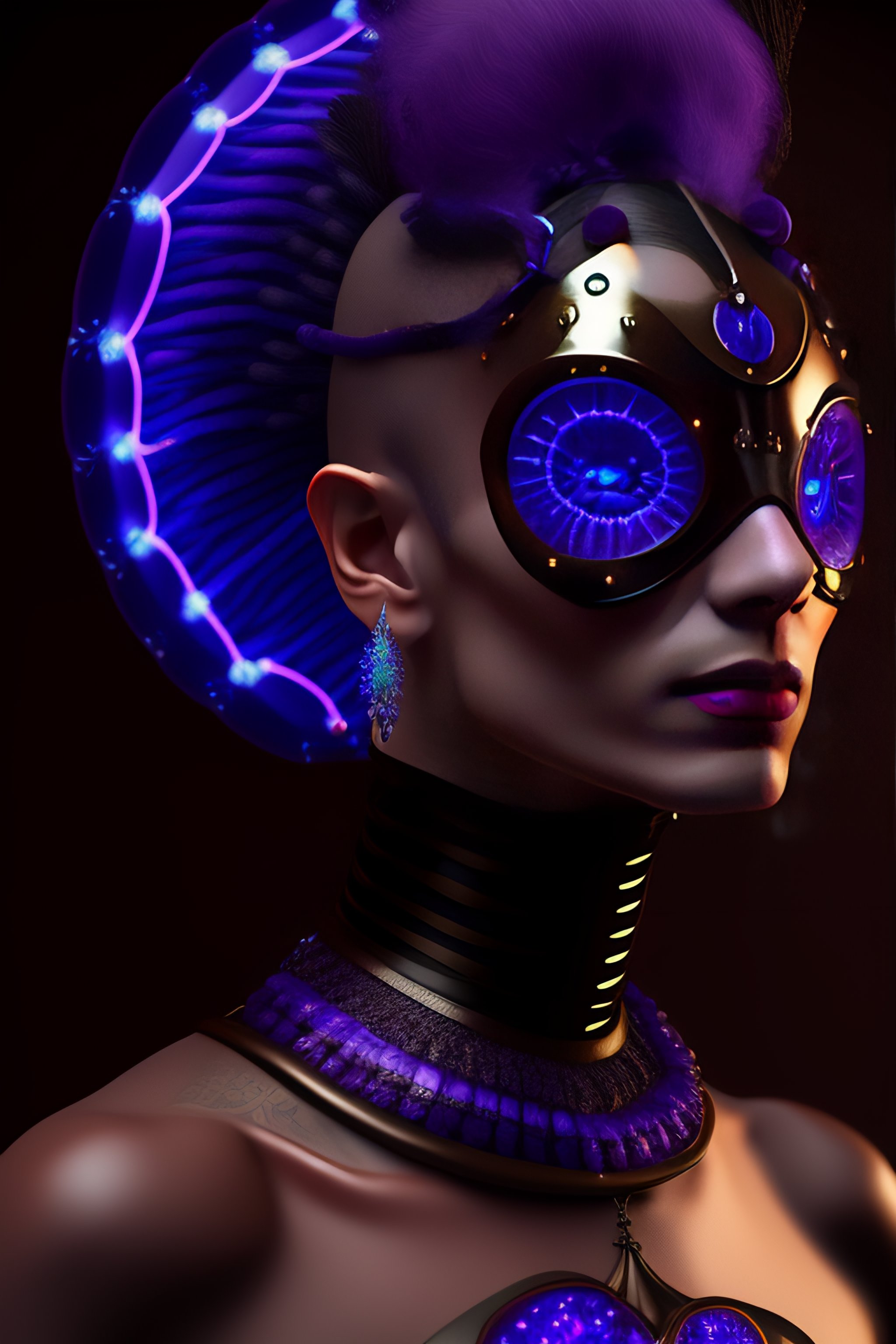 Lexica - Male full body purple cyberpunk haute couture bioluminescent ...