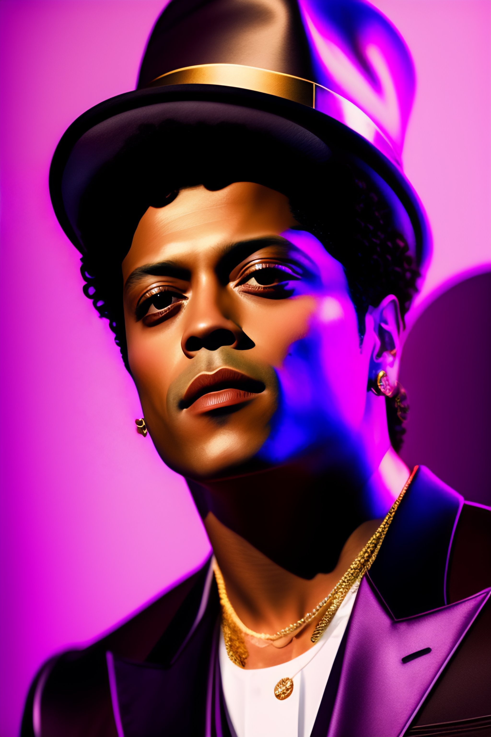 Lexica - Bruno Mars in violet eating