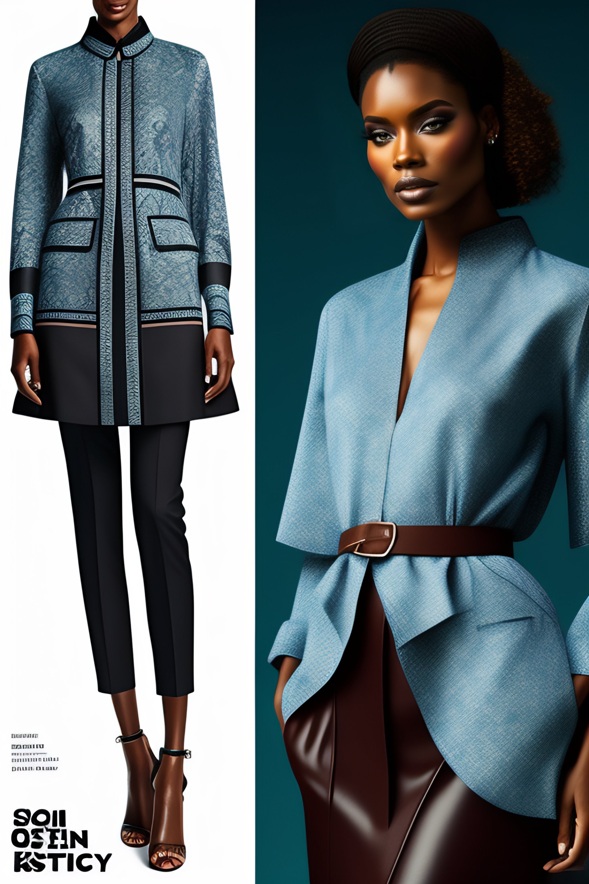 Lexica - Abstract sewing patterns for long shirt and texture