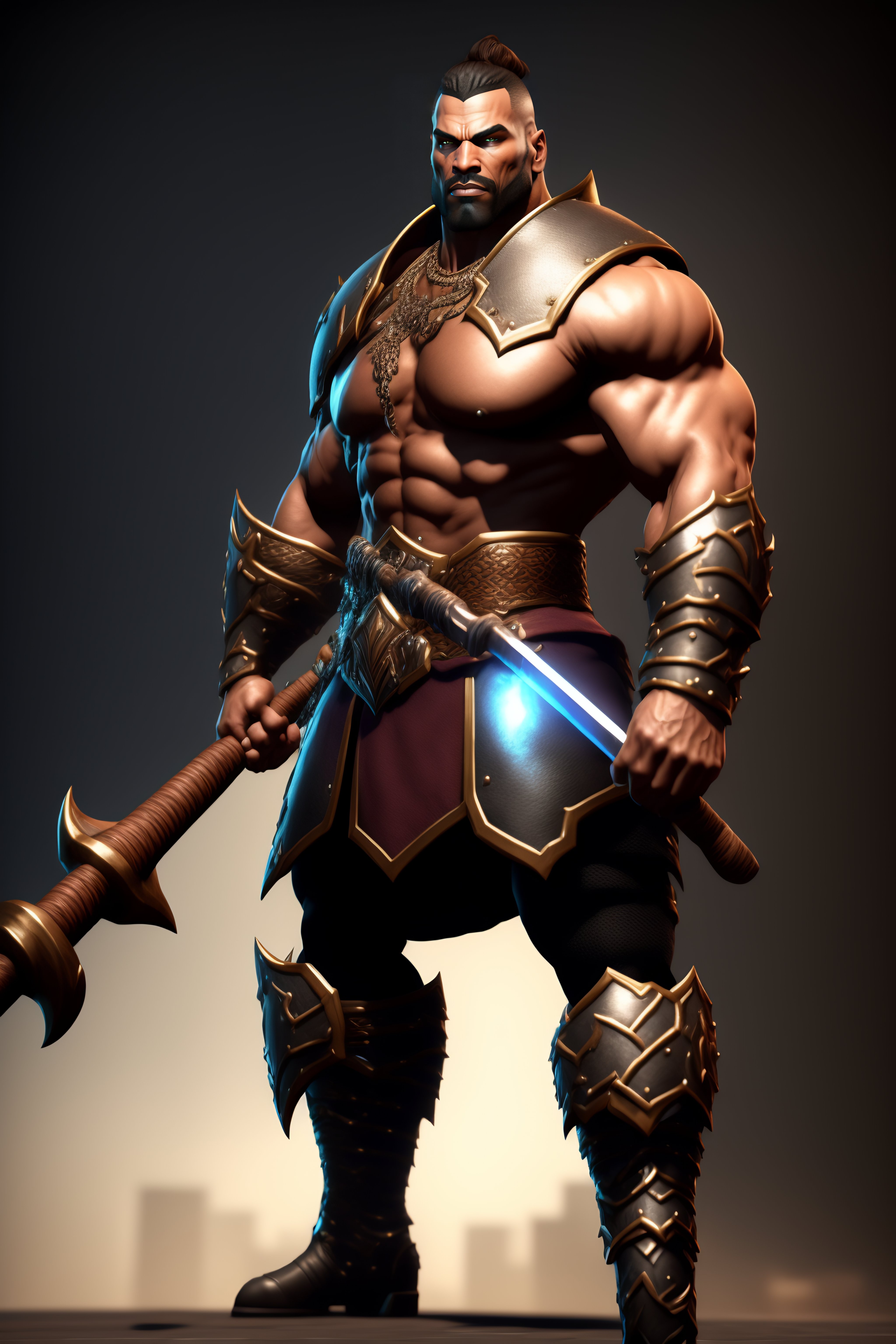 Lexica - Full body portrait, front facing, man, savage, muscular body ...
